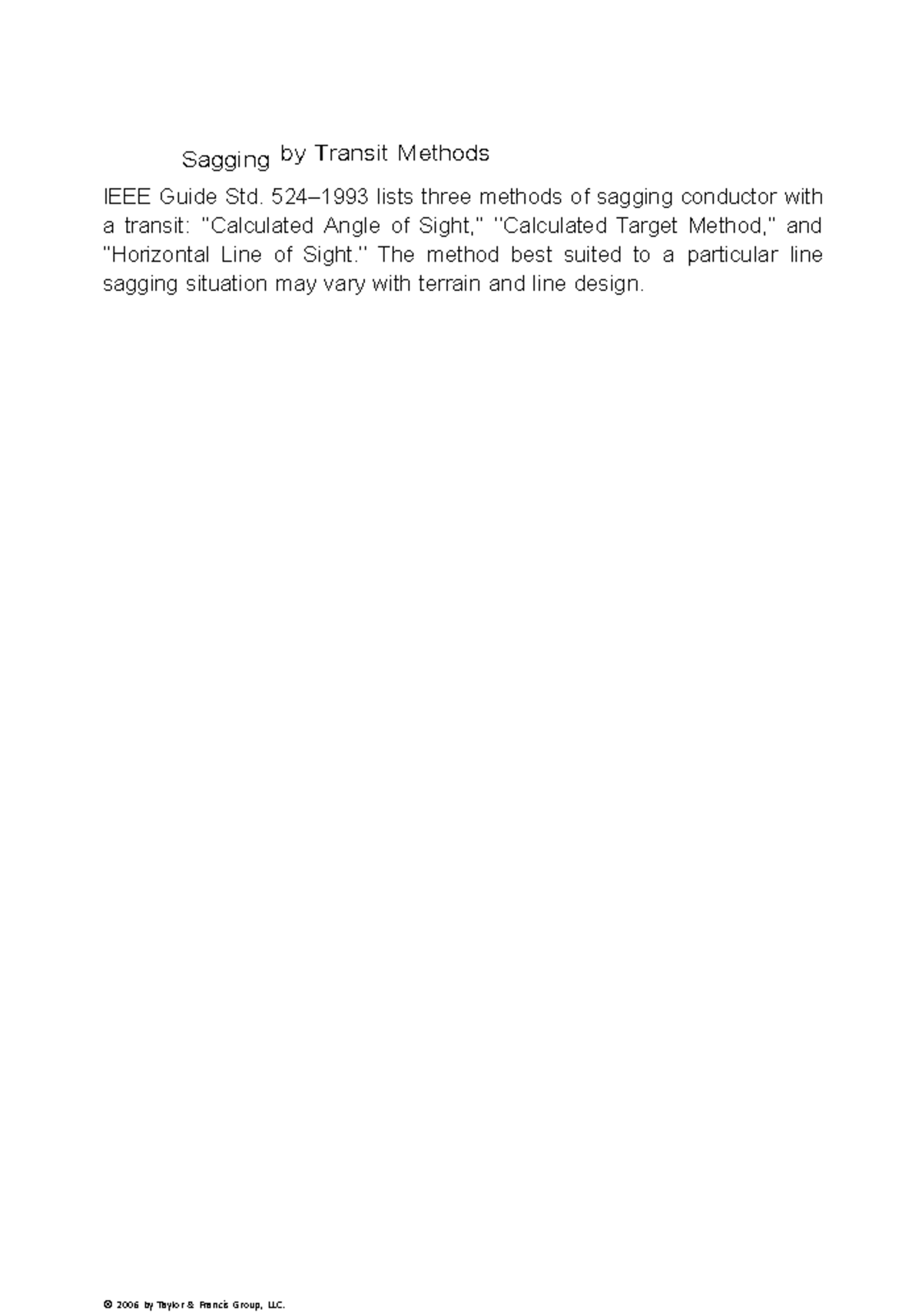 Sagging Conductor Methods in IEEE Std. 524-1993 Analysis - Studocu