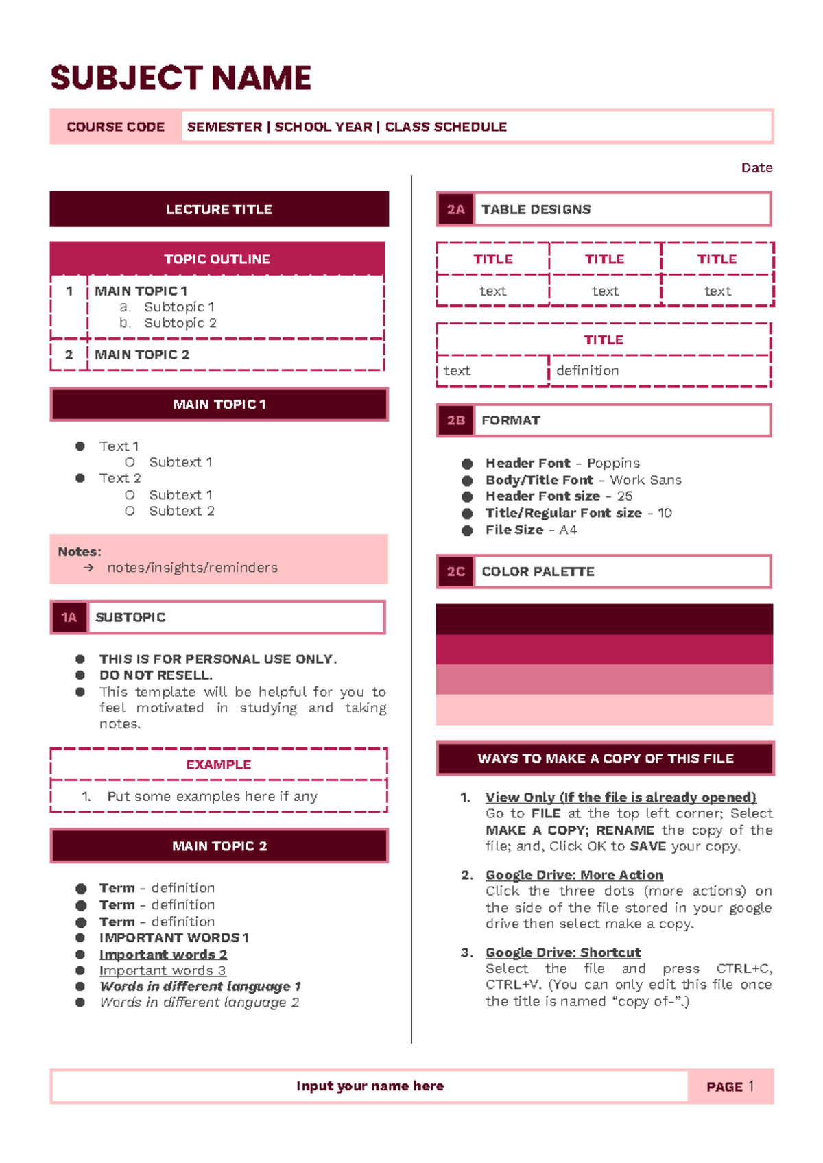 Class Schedule and Topic Outline for SUBJECT NAME COURSE CODE - Studocu