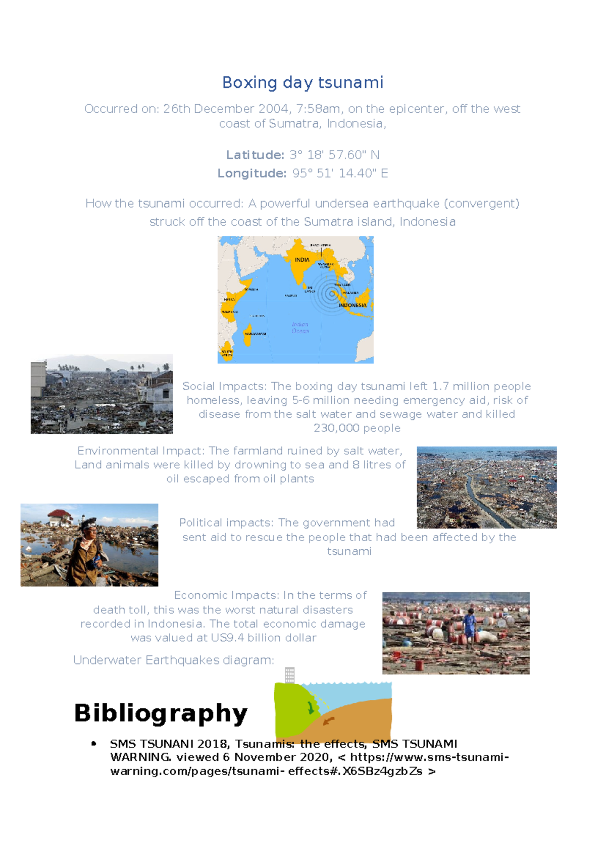 **Analysis of the 2004 Boxing Day Tsunami: Causes and Impacts** - Studocu