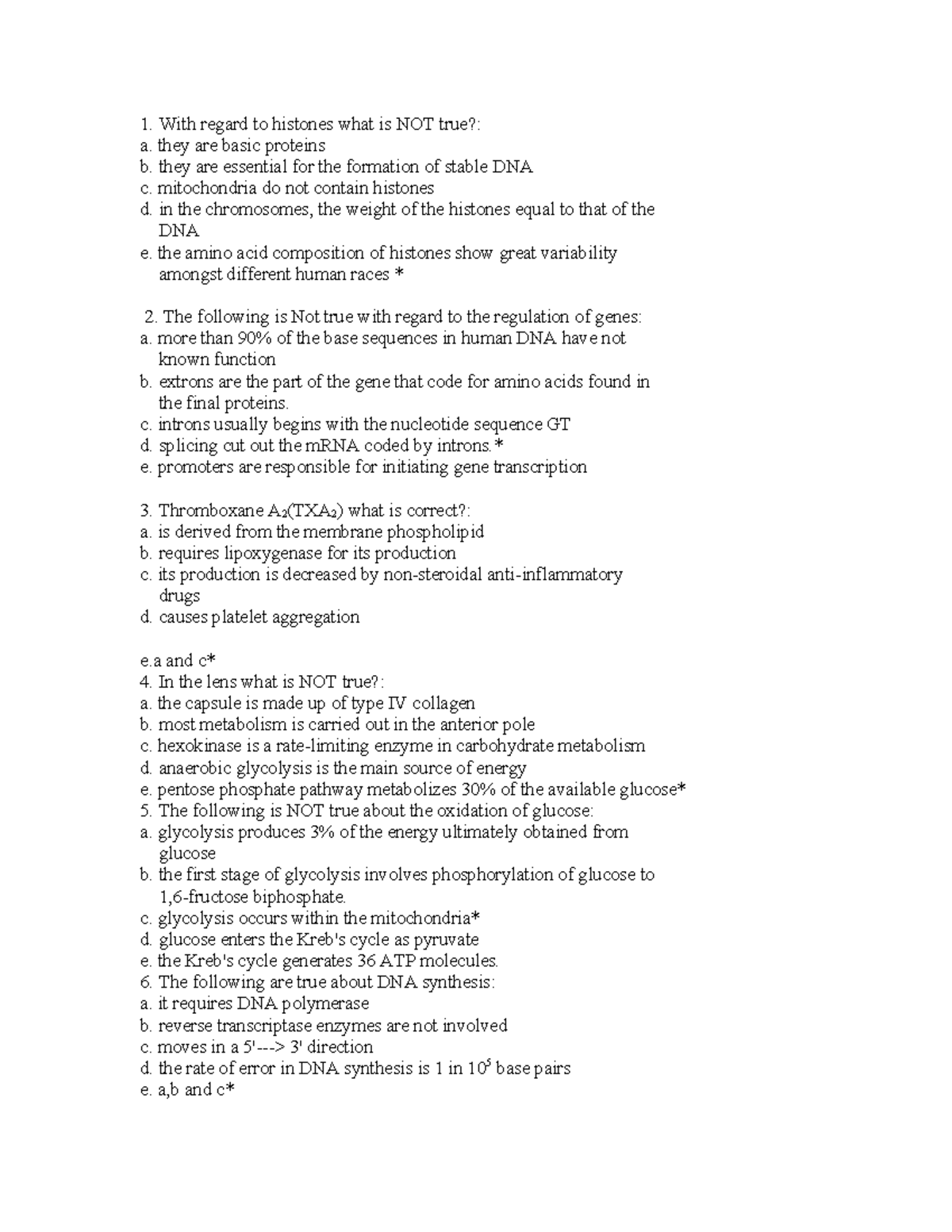 MCQ Questions on Glucose Metabolism and Gene Regulation - Studocu
