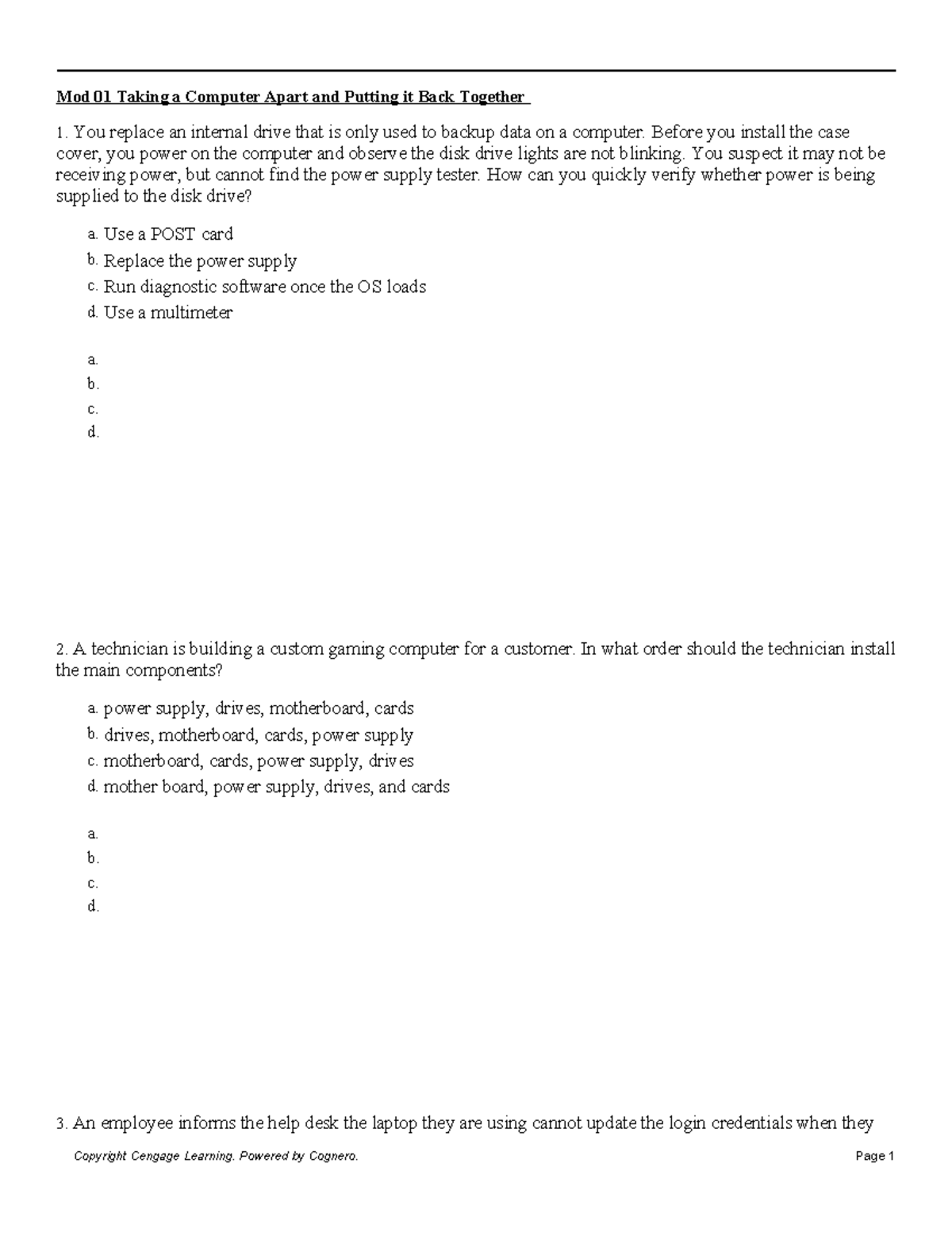 Mod 01 Computer Assembly: Troubleshooting, Components & Tools Guide ...