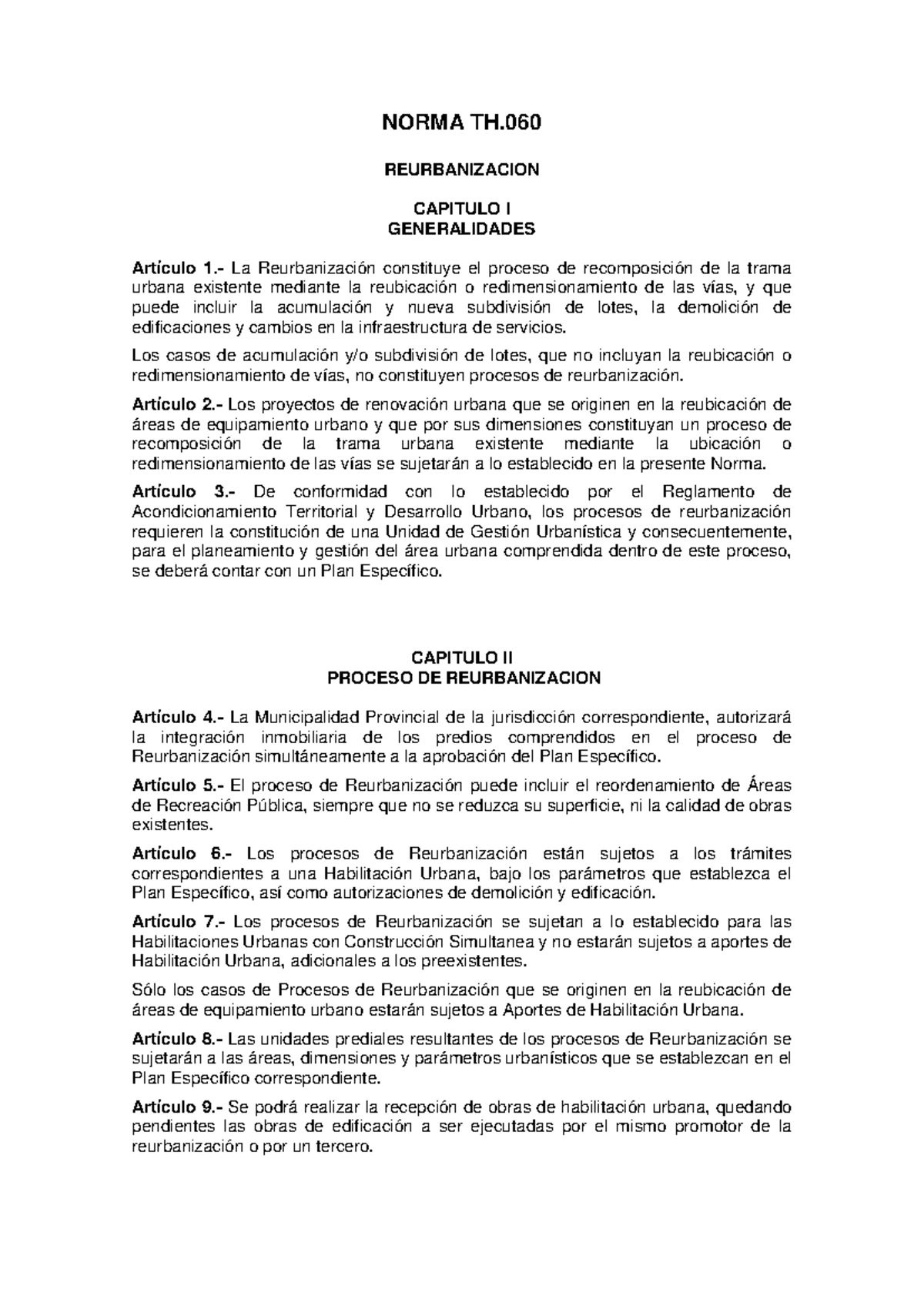 TH.060 Reurbanización: Generalidades y Proceso de Reurbanización - Studocu
