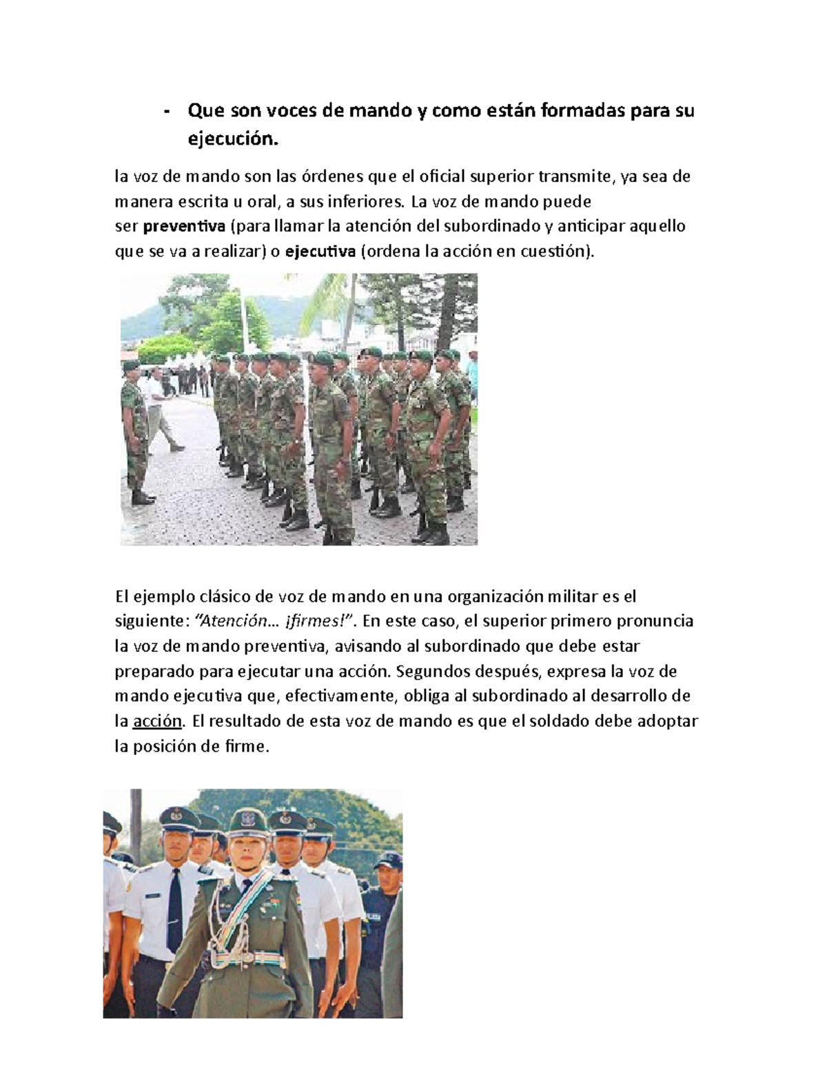 Orden cerrado - Que son voces de mando y como están formadas para su ...