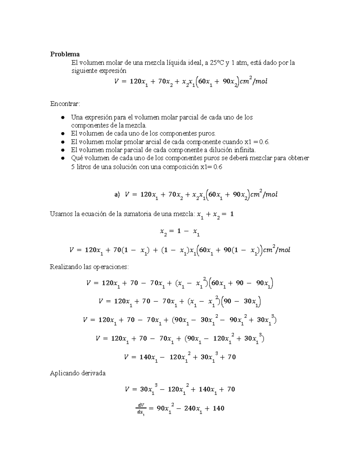 Cálculo del Volumen Molar de Mezclas Líquidas Ideales - Química 101 ...