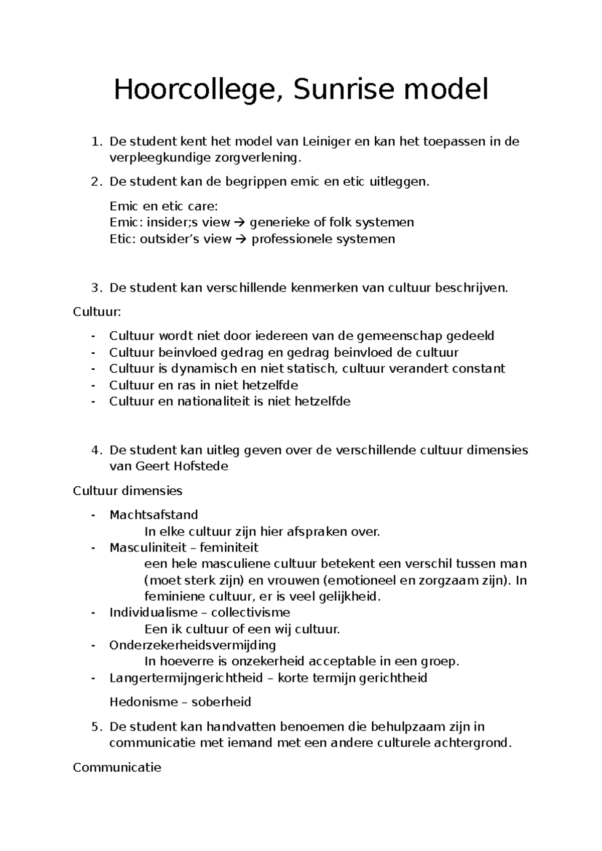 Hoorcollege: Toepassing van het Sunrise Model in de Verpleegkunde ...