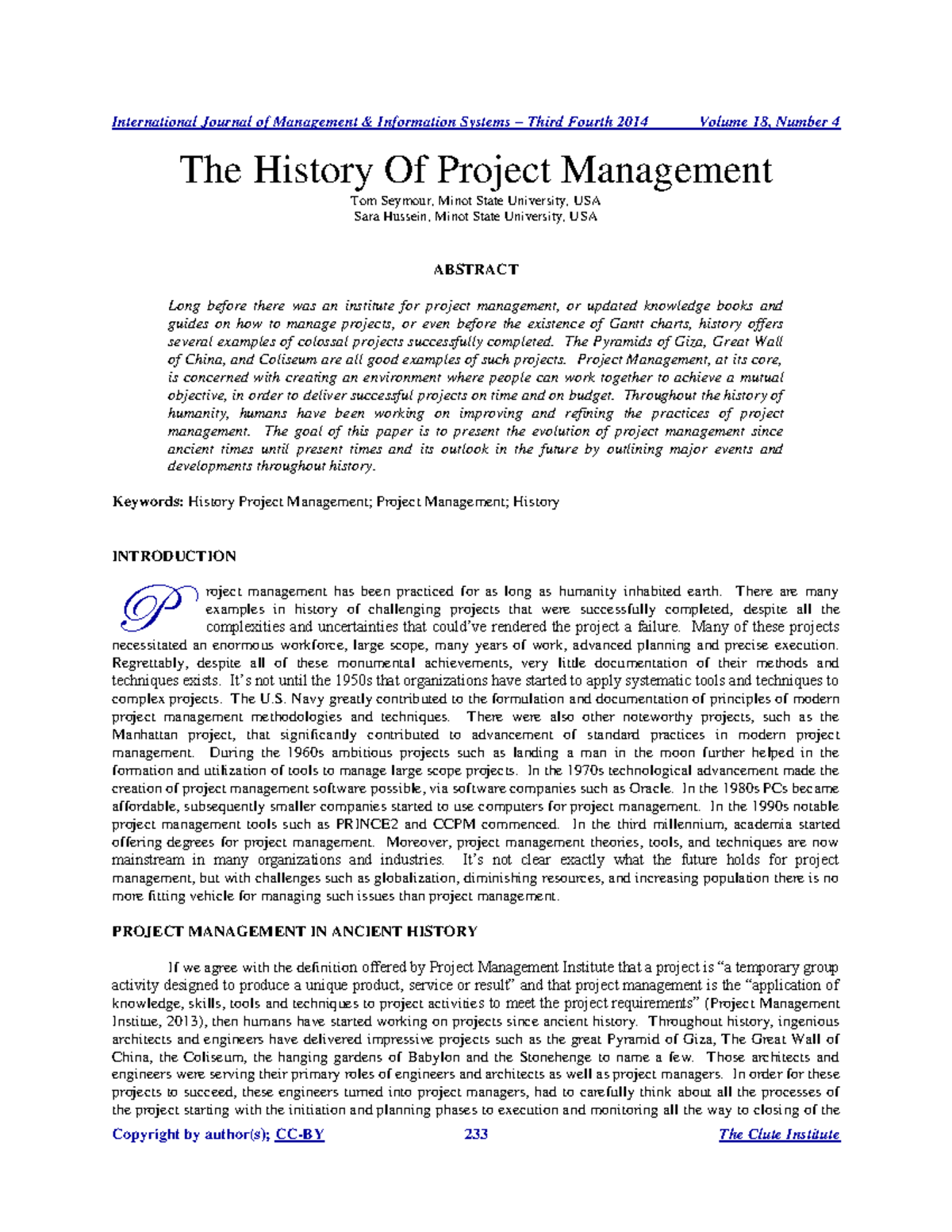 History of Project Management: From Ancient Times to Modern Methods ...