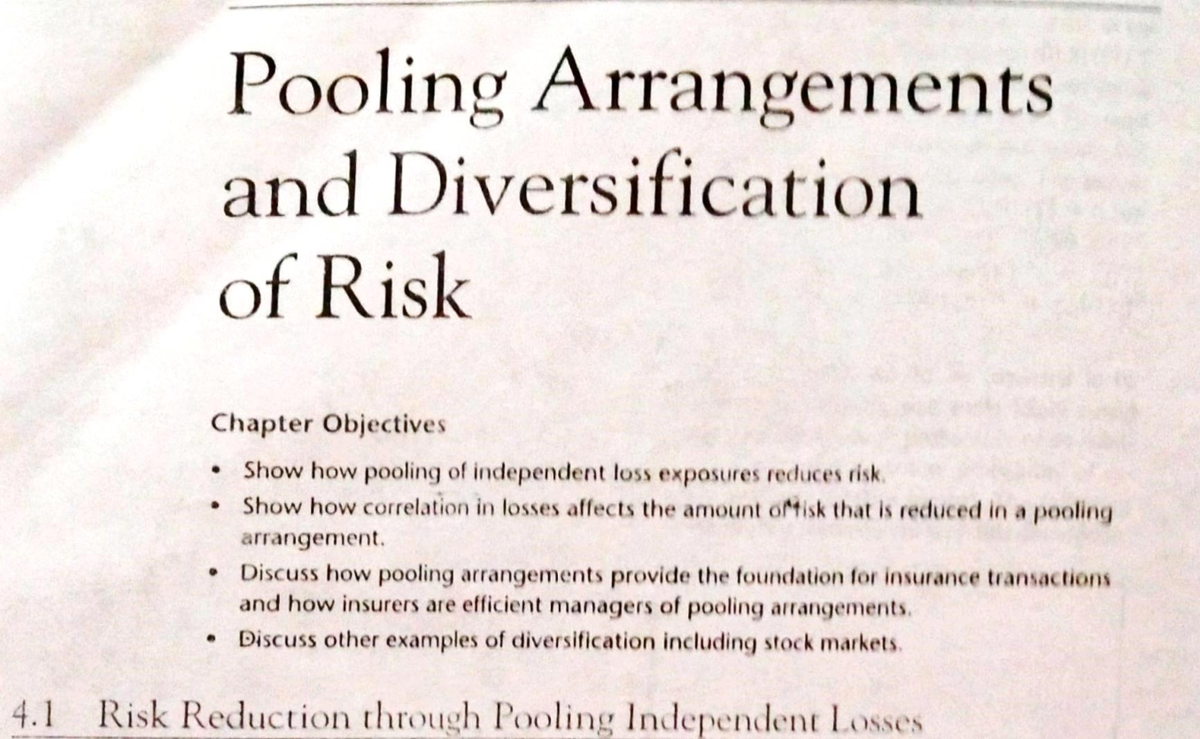 Chapter 4: Pooling Arrangements and Risk Diversification in Insurance ...