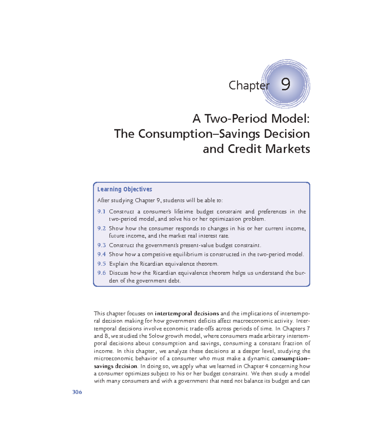 Chapter 9: Decision and Credit Markets - Key Concepts and Learning ...