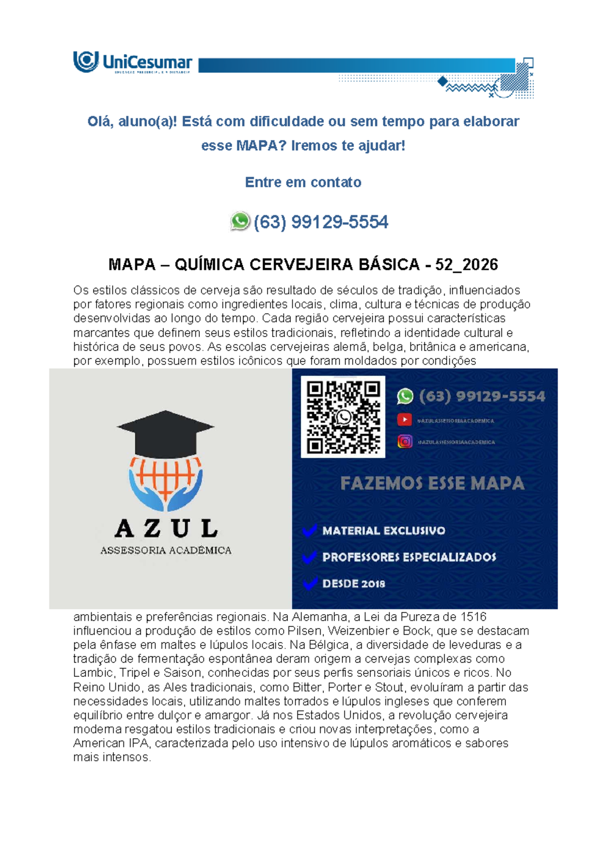 MAPA - Estilos Clássicos de Cerveja - QUÍMICA CERVEJEIRA BÁSICA 52_2026 ...