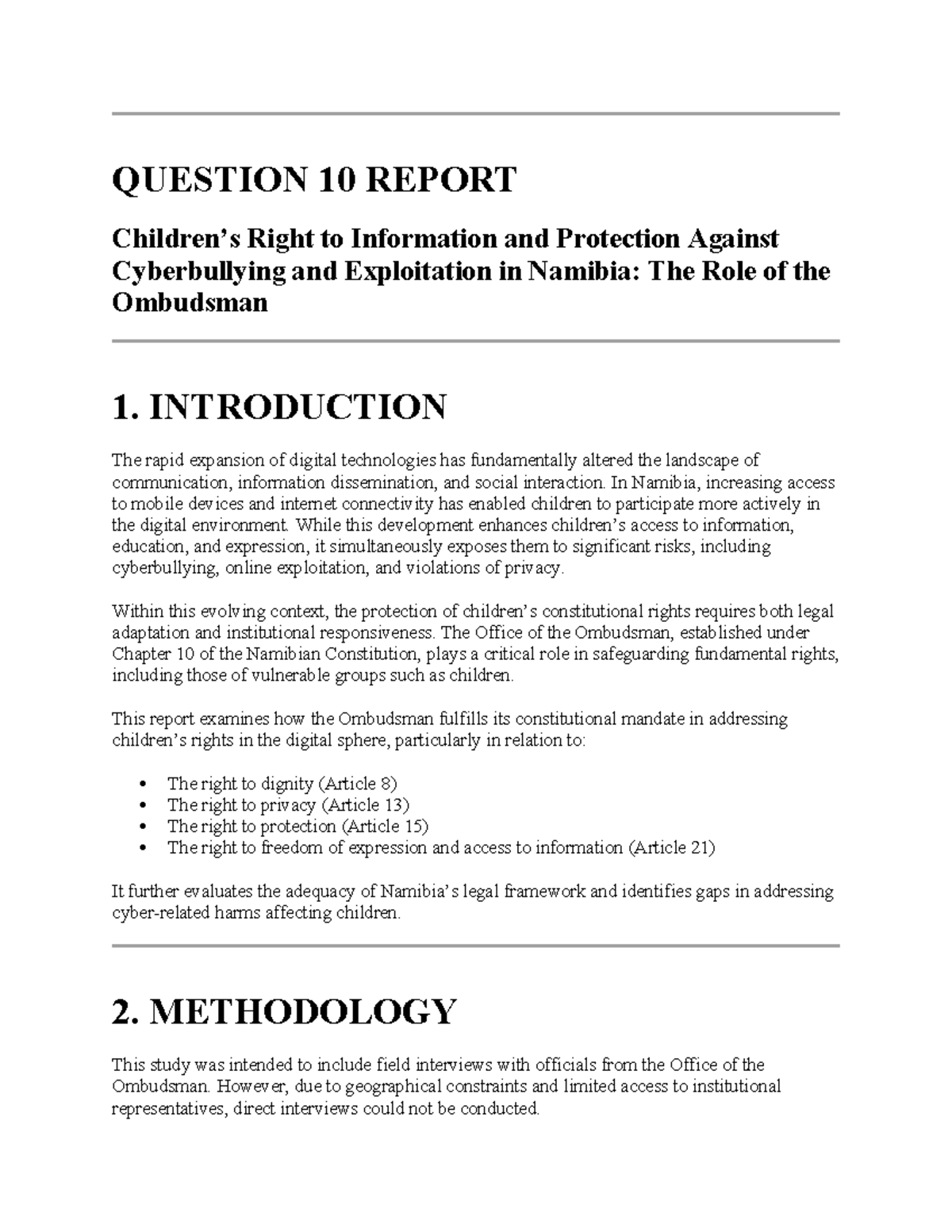 QUESTION 10 & 11 REPORT: Rights in Digital Age & Language in Courts in ...