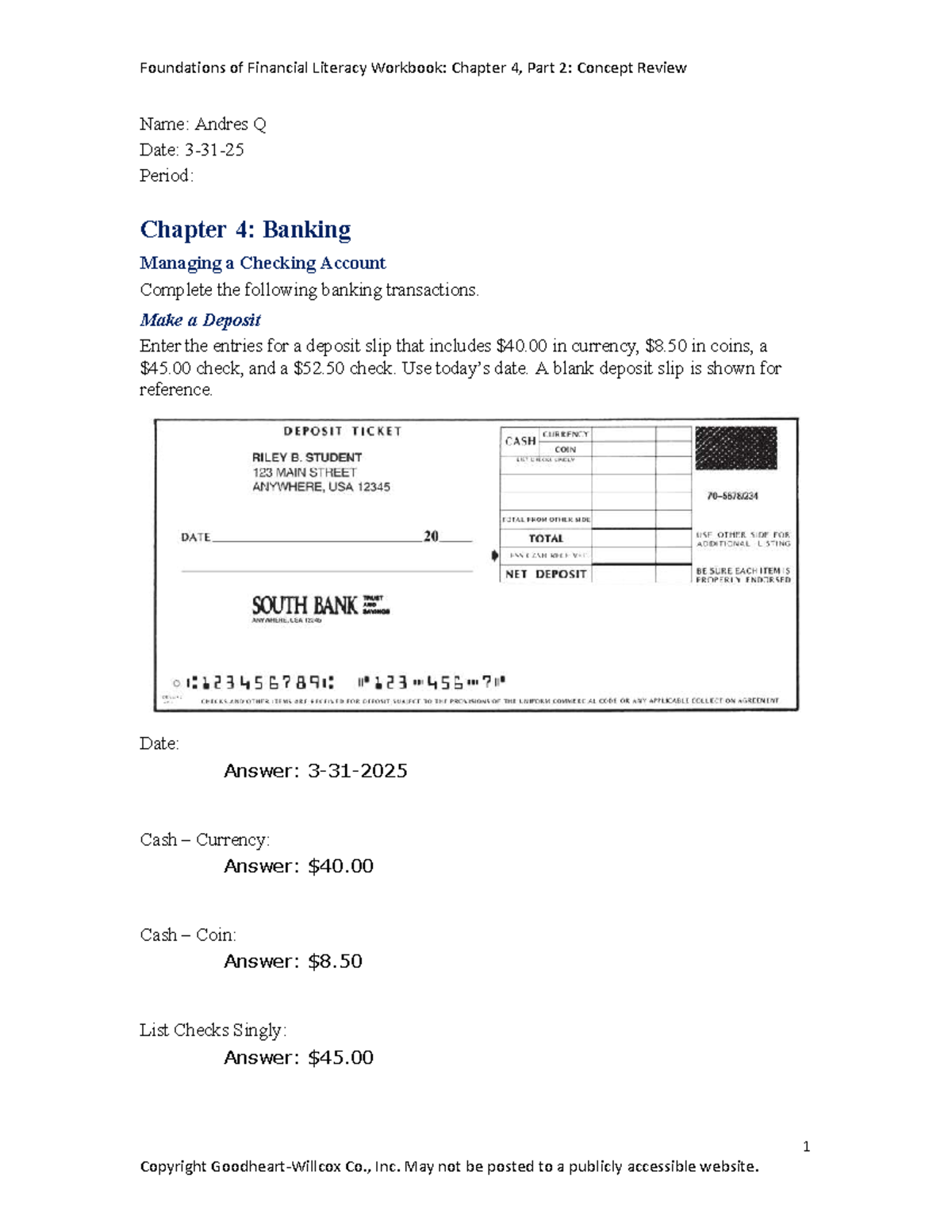 Ch. 4 Test - have fun you cheat - Foundations of Financial Literacy ...