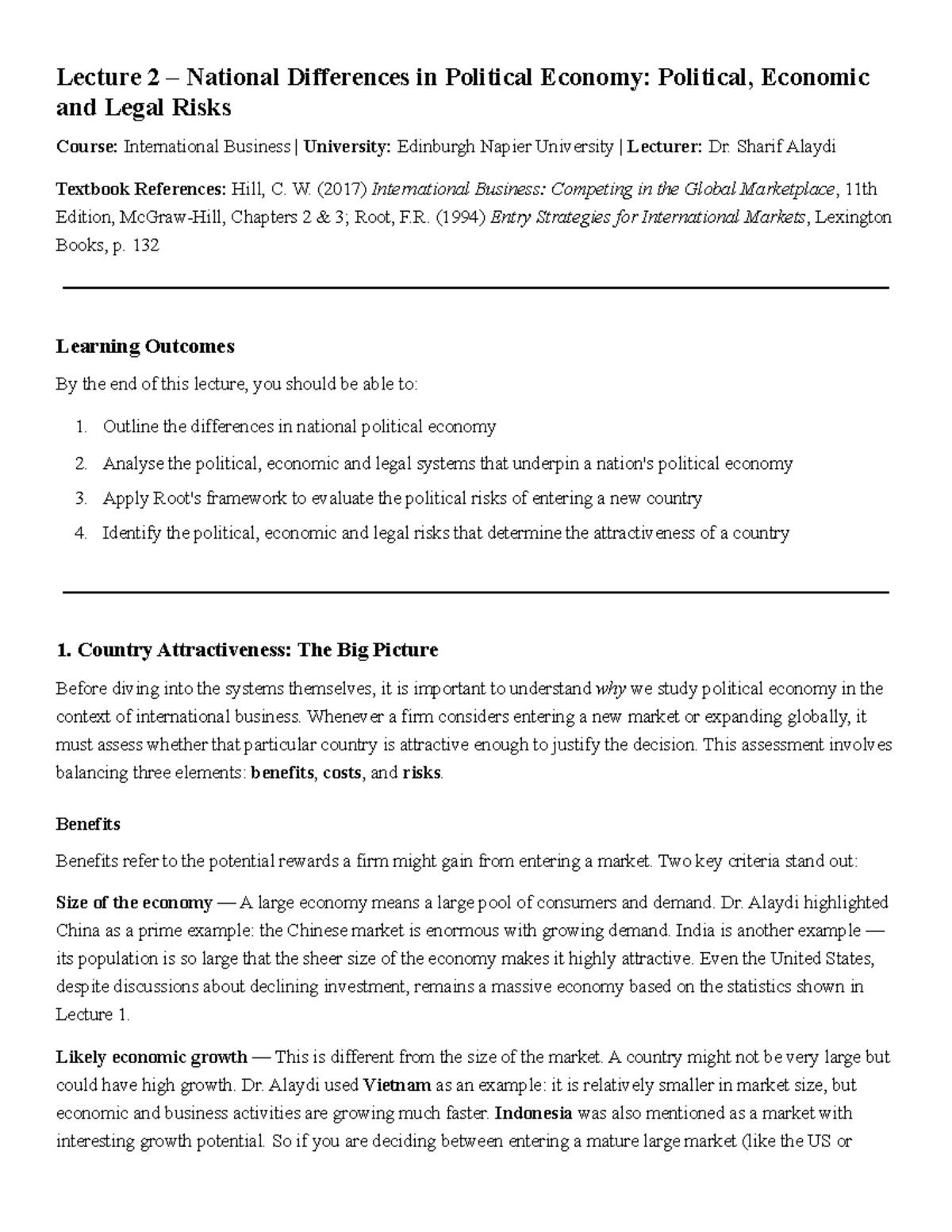L2 Study Notes: National Differences in Political Economy and Risks ...