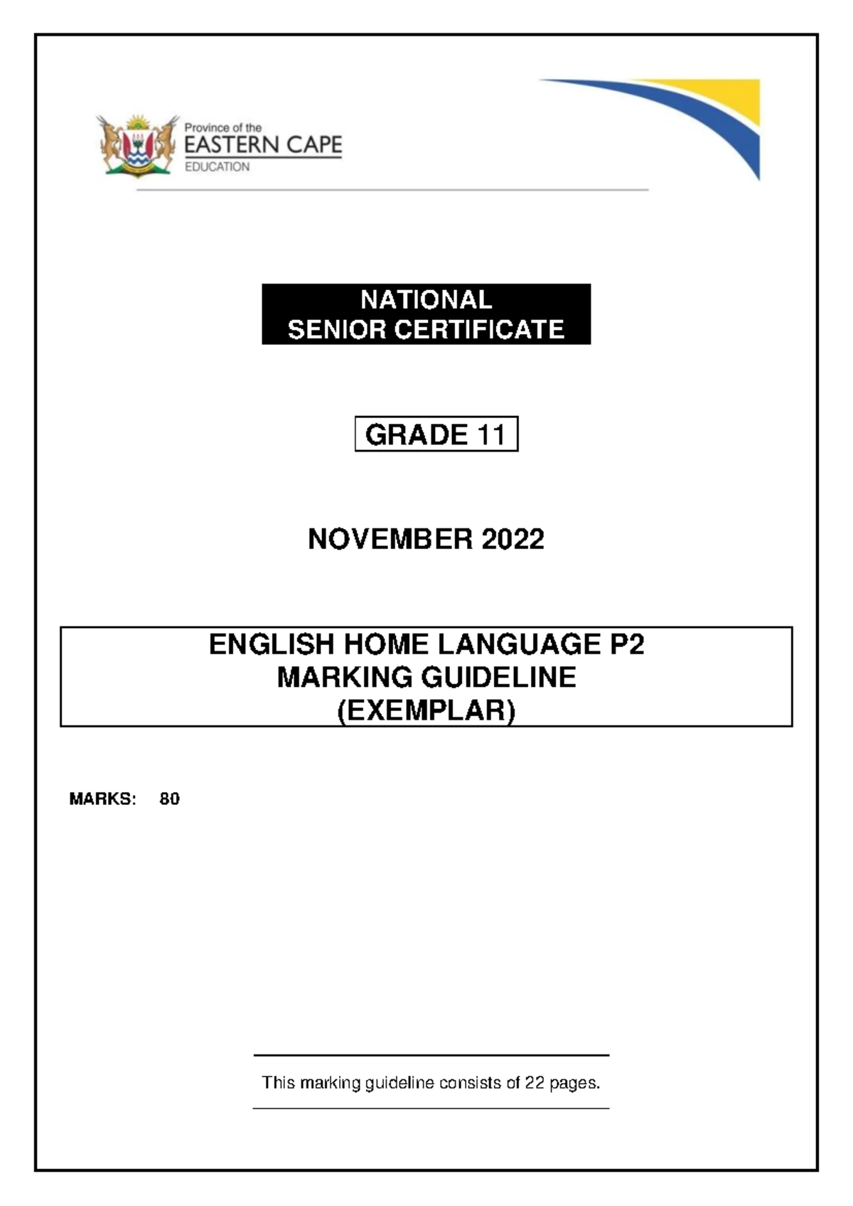 English HL P2 MEMO GR11 NOV 2019 - NATIONAL SENIOR CERTIFICATE GRADE 11 ...