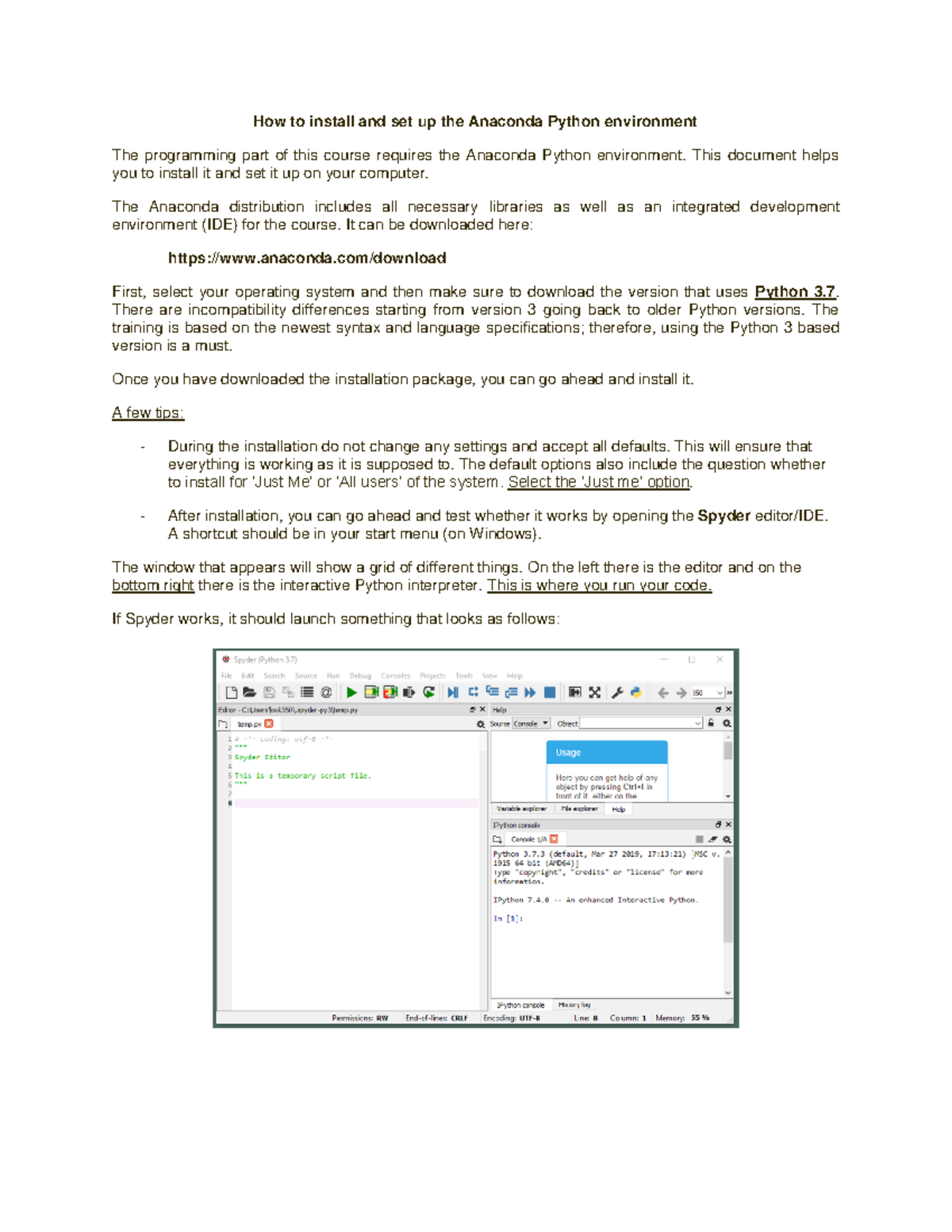How to install and set up the Anaconda Python environment - Online ...