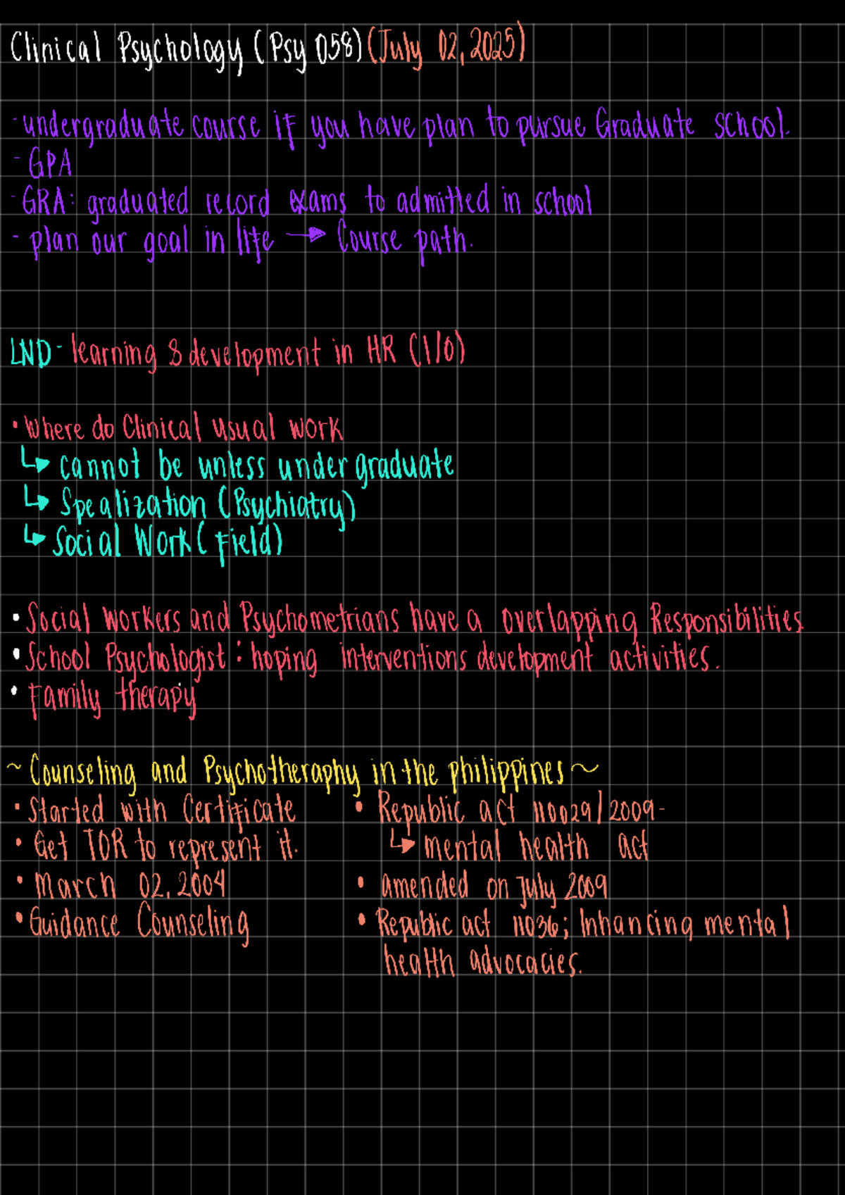 Clinical Psychology Notes (Psy 058) - First Semester Overview - Studocu