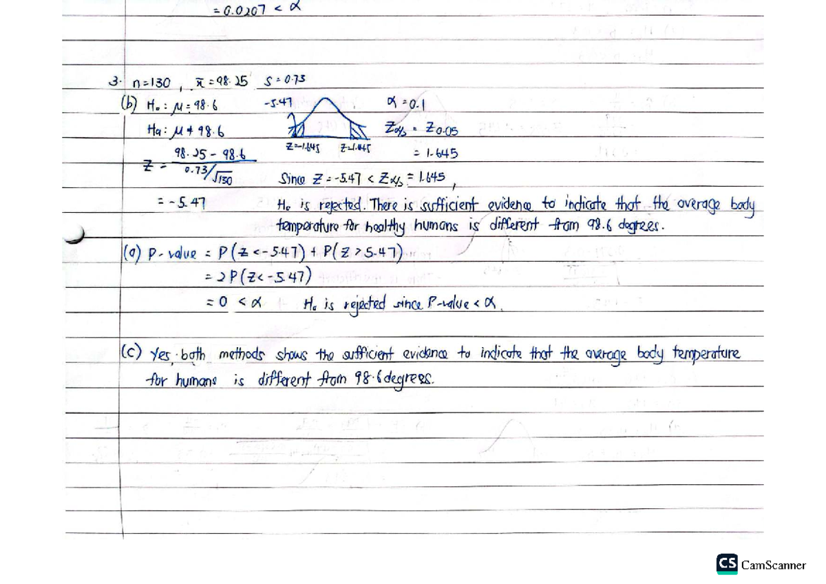 Tutorial 7 - Homework on Hypothesis Testing and Z-Values - Studocu