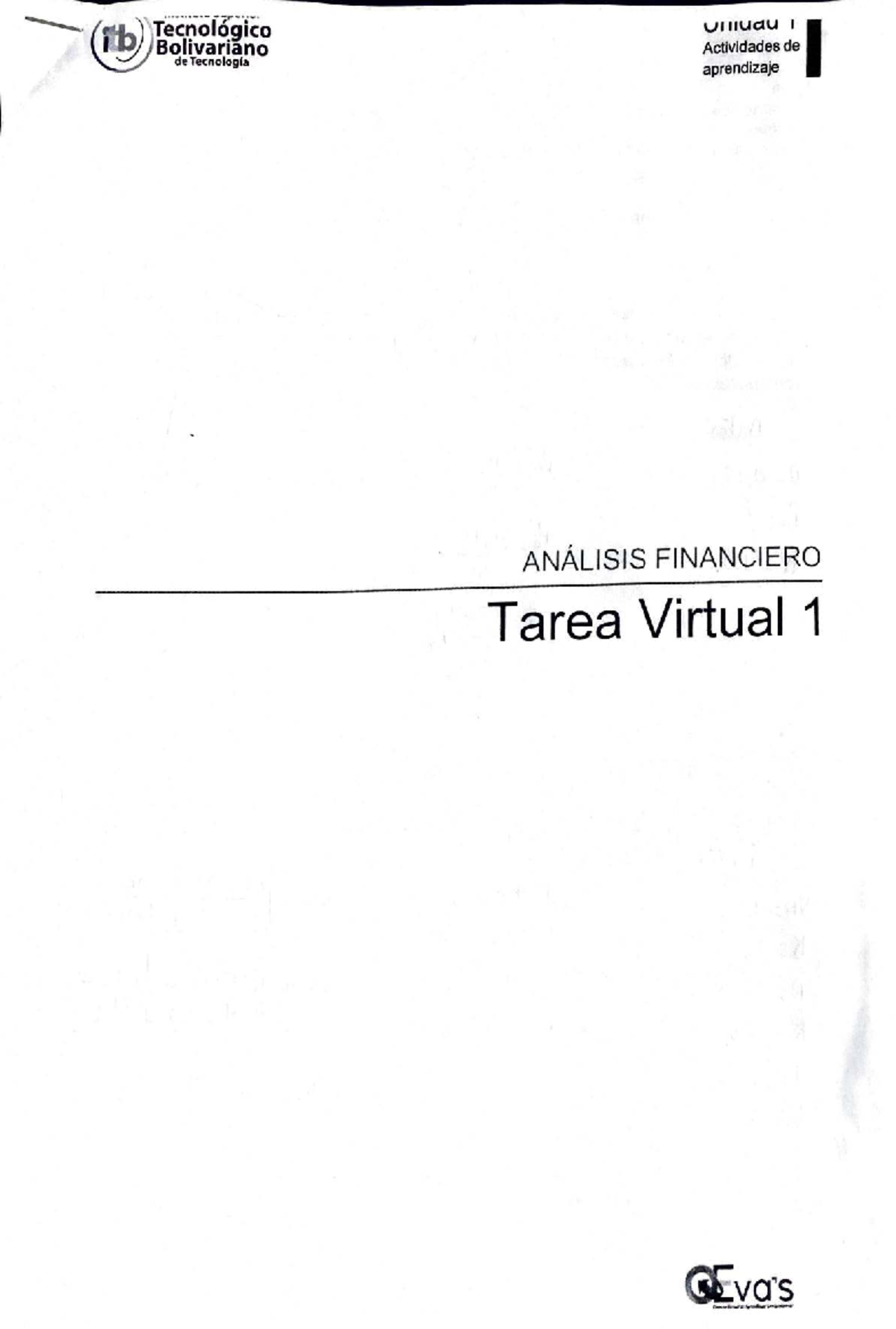 Tarea 1: Análisis Financiero - UI IIUG IU 1 Actividades de Aprendizaje ...