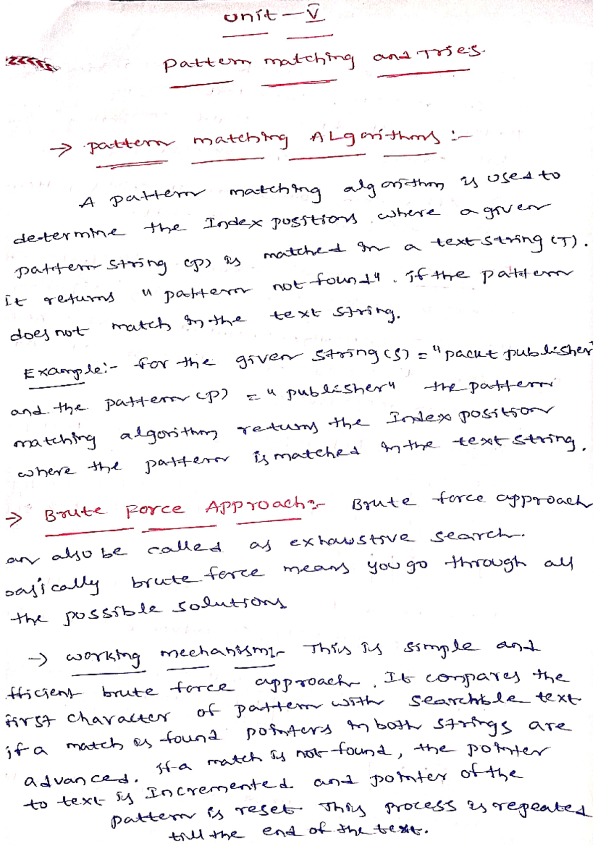 Pattern matching - pattern matching ALgorithms to A pattern matching algonthm is used determine ...