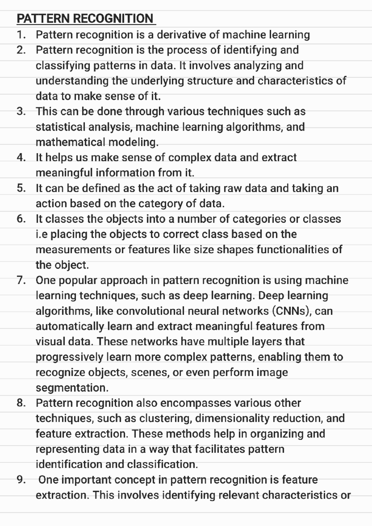 Pattern Recognition Pattern Recognition 1 Pattern Recognition Is A Derivative Of Machine