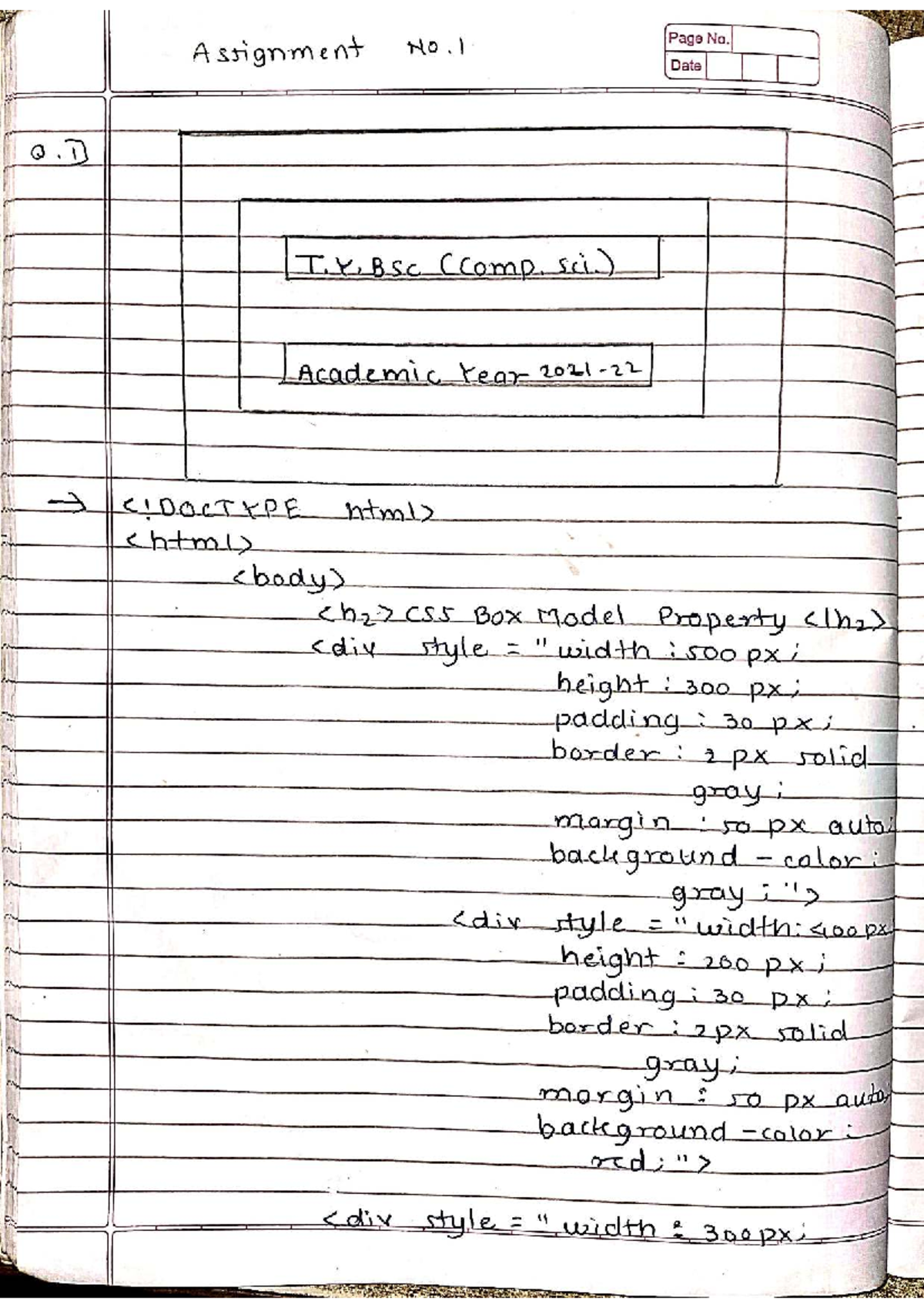 WT BSC (Comp. Sci.) Assignment 1: CSS Box Model & PHP Basics - Studocu