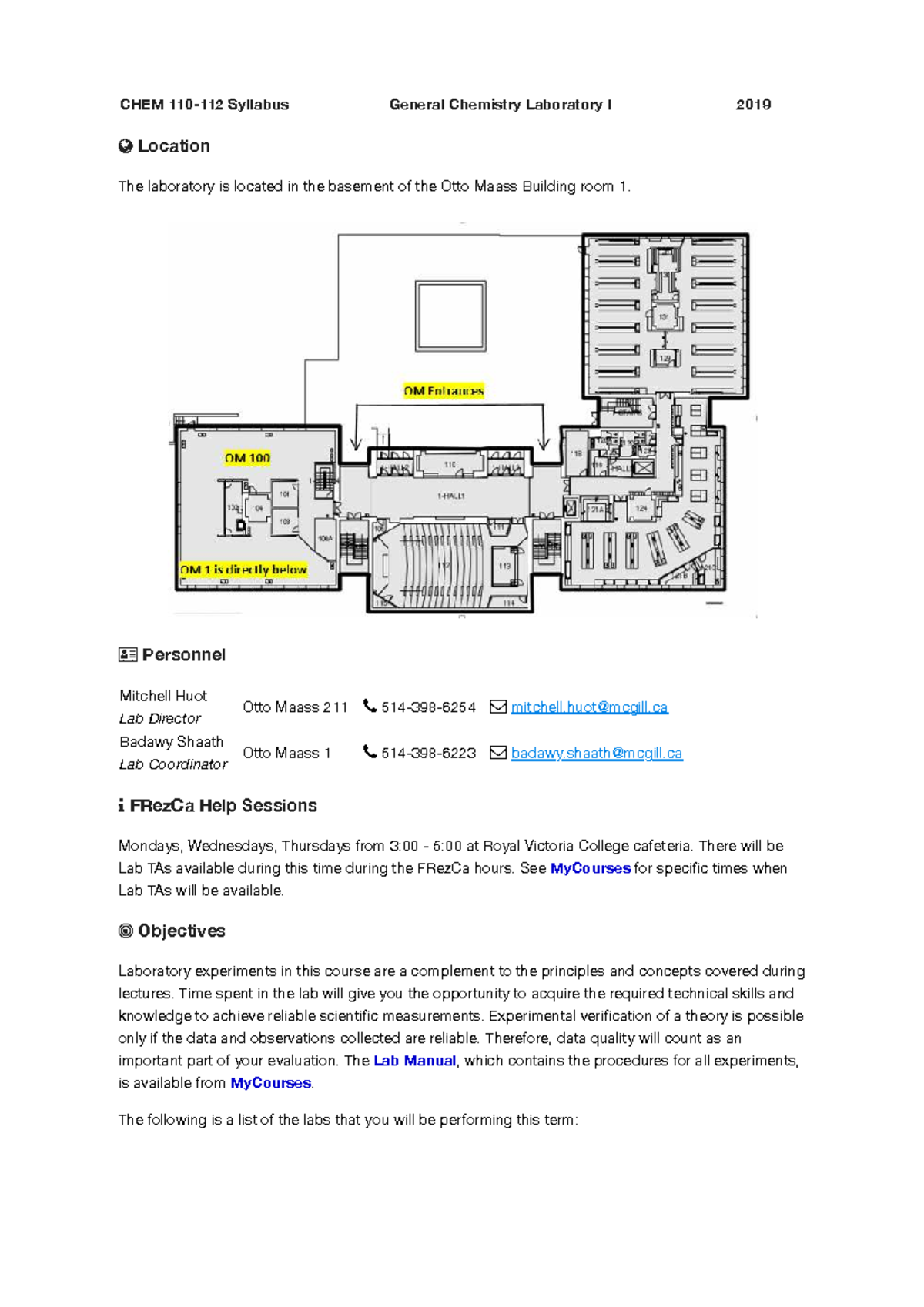 CHEM 110 Lab Syllabus: General Chemistry Laboratory I Guide - Studocu