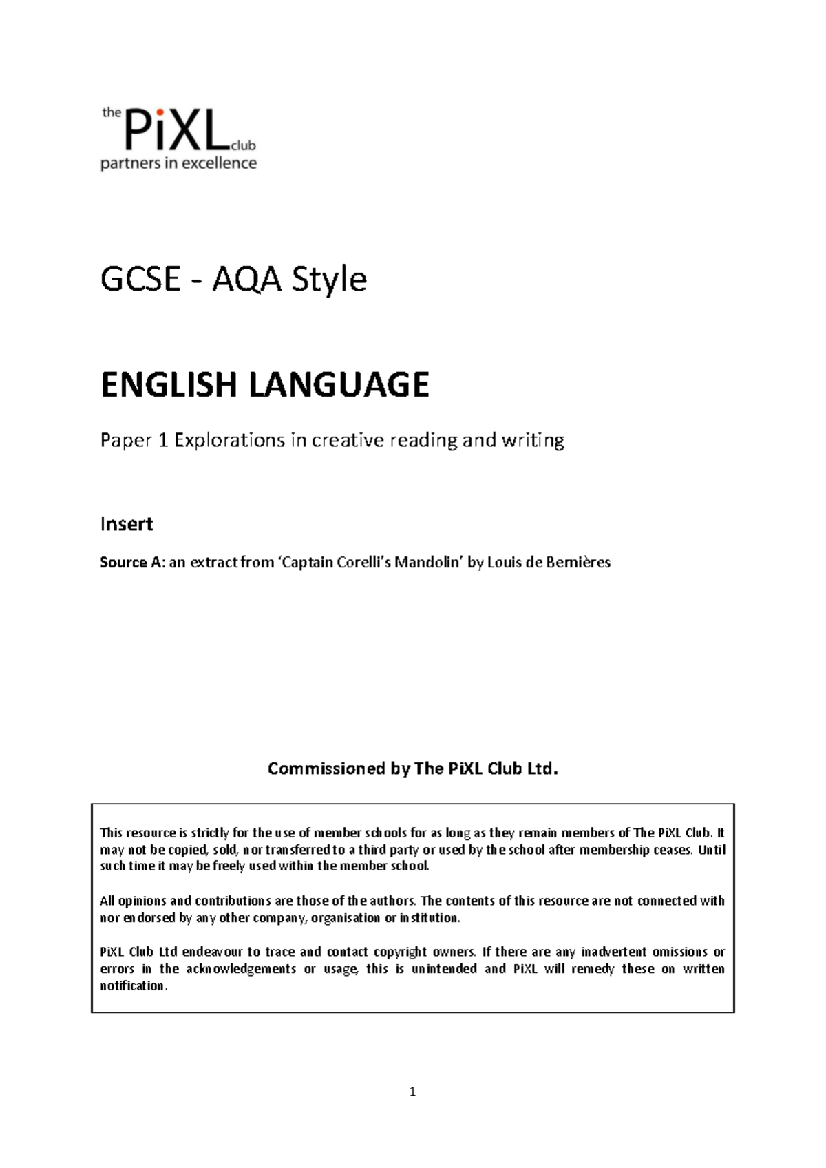 GCSE ENGLISH LANGUAGE - Practice Paper 1 (AQA) Exam Prep - Studocu