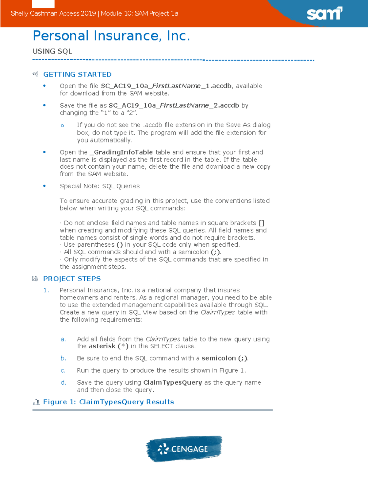 SQL Project Instructions for SC_AC19_10a: Personal Insurance Inc. - Studocu