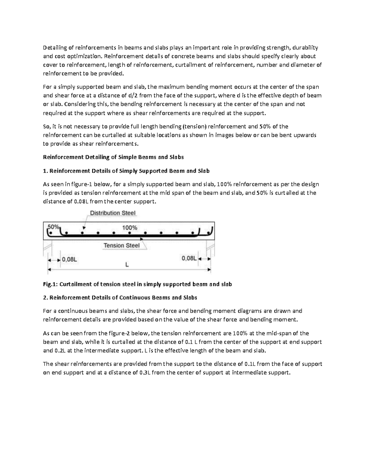 Reinforcement Detailing in Beams and Slabs: Strength & Optimization ...