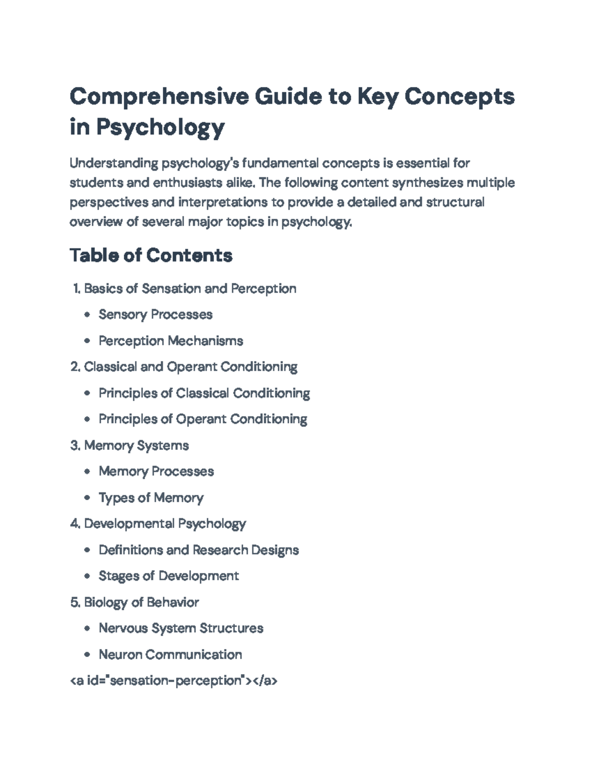 Comprehensive Psychology Concepts Guide (PSY100) - Comprehensive Guide ...