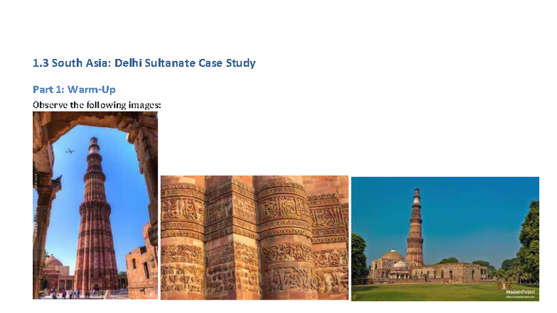 1.3 Delhi Sultanate Case Study: Cultural Blending in Architecture - Studocu