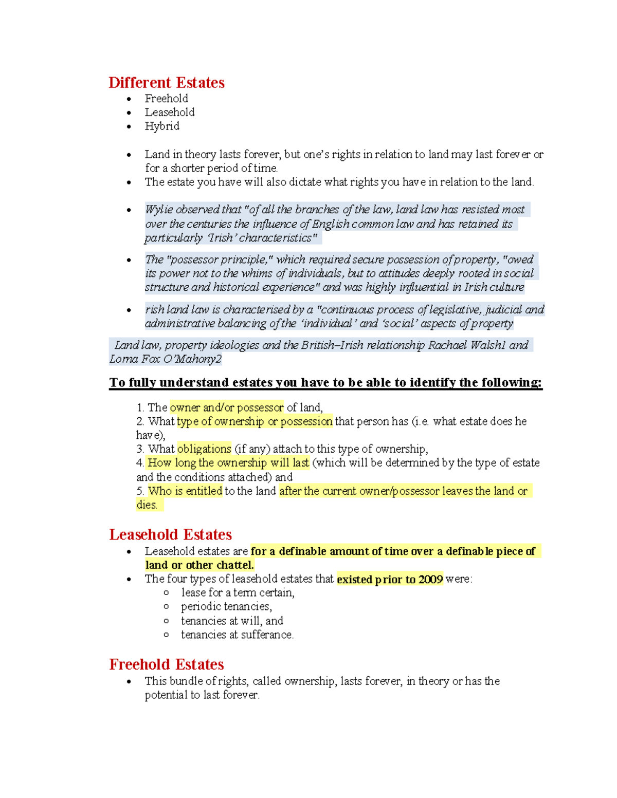 Estates in Land: Freehold, Leasehold, and Hybrid Types Explained (LCLRA ...