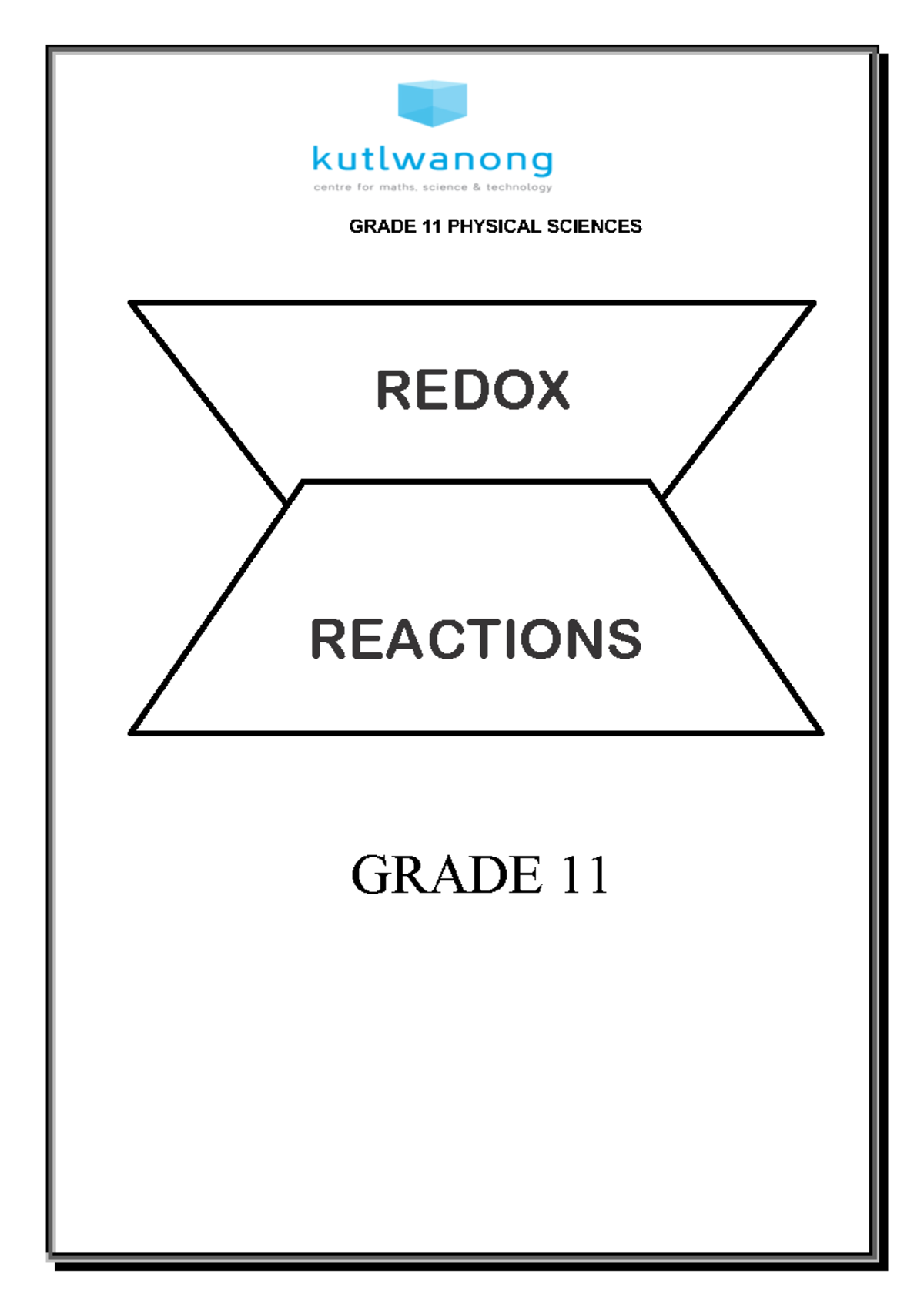 Grade 11 Redox Reactions: Key Concepts and Balancing Methods - Studocu