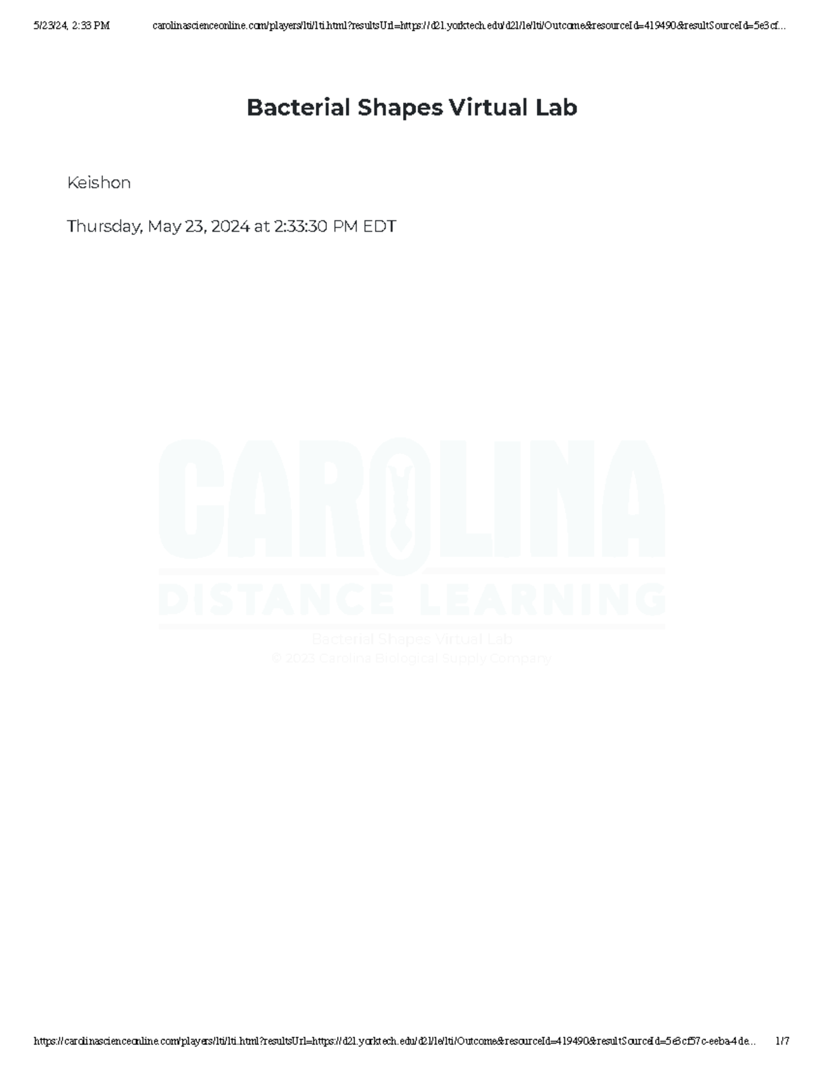 Micro Lab 2 - Bacterial Shapes Virtual Lab Report - Studocu