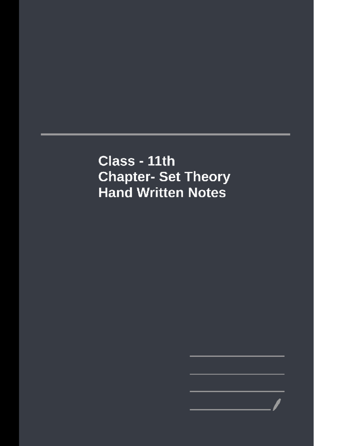 Class 11th Set Theory Handwritten Notes: Definitions & Concepts - Studocu