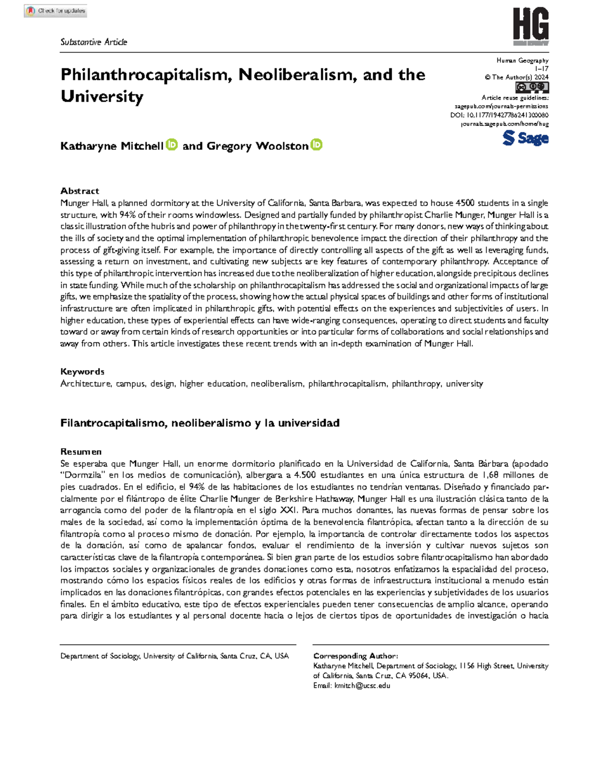 Philanthrocapitalism and Higher Education: Analyzing Munger Hall Design ...