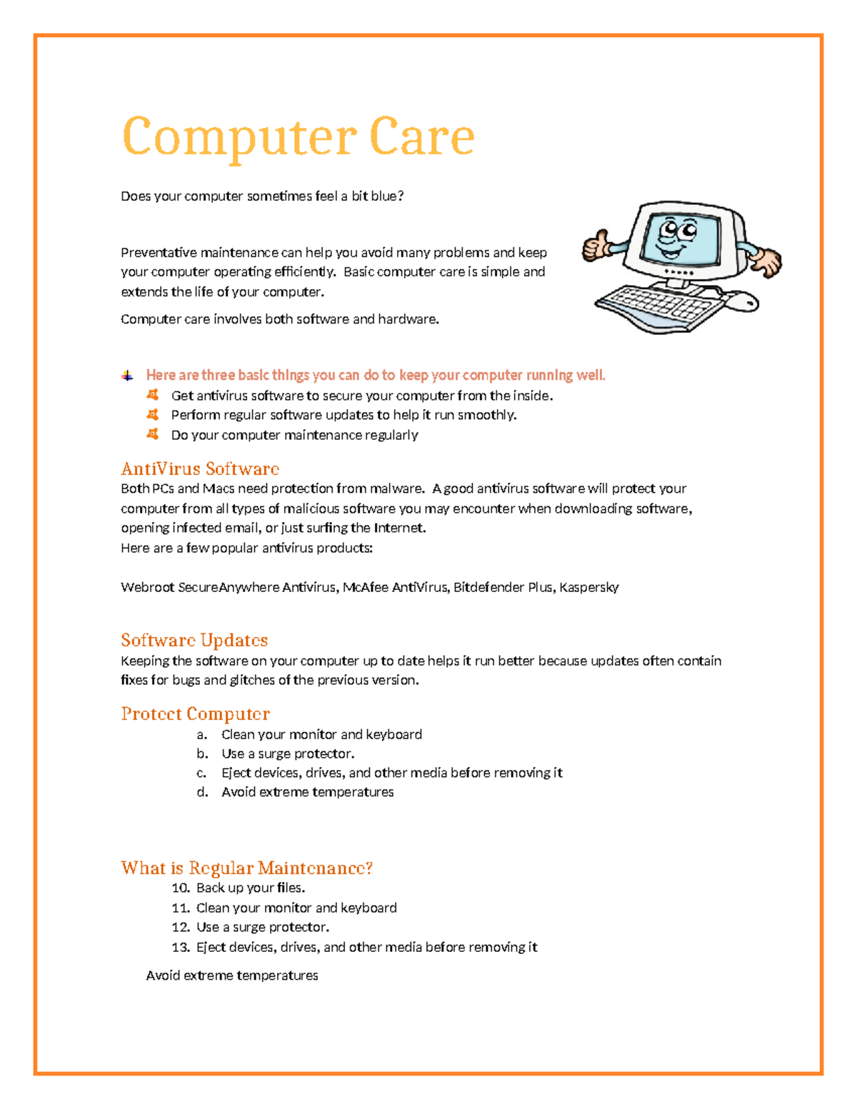 Bai on Project 7 (2) bai tap 2 - Computer Care Does your computer ...