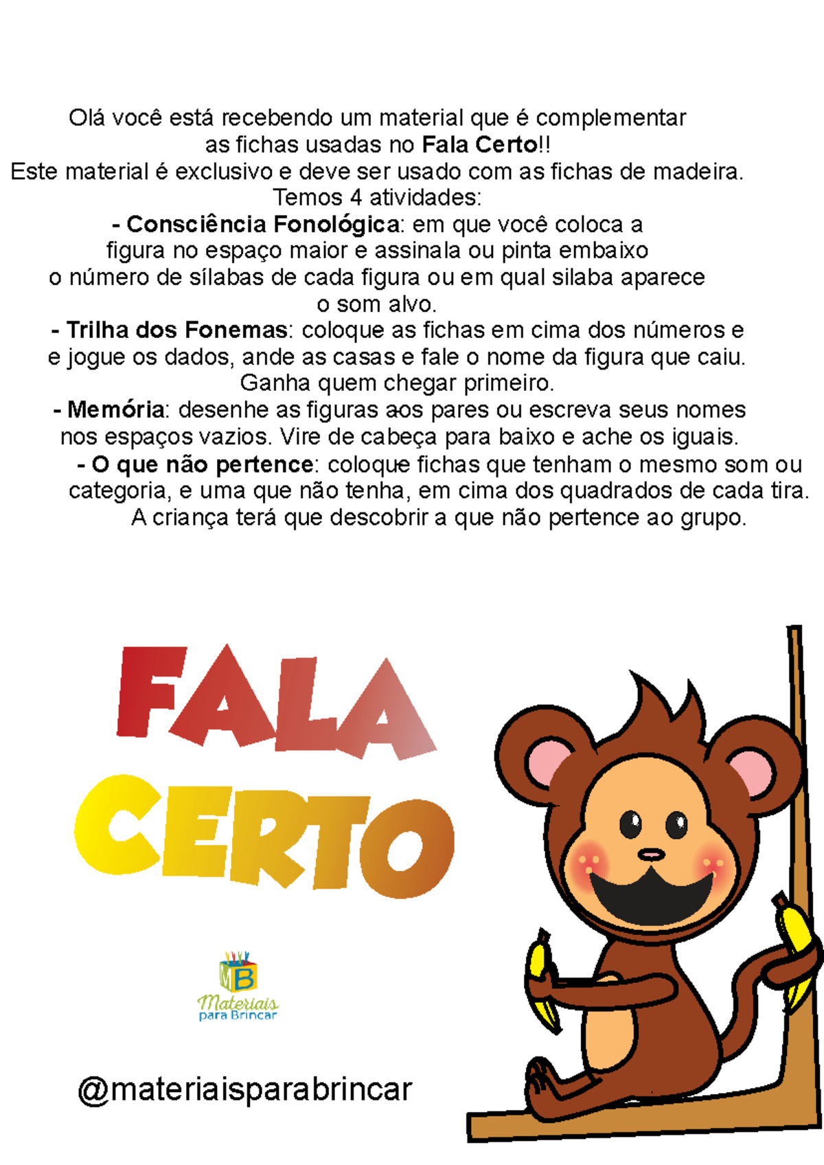 Atividades Complementares para o Fala Certo - FALA CERTO - Studocu