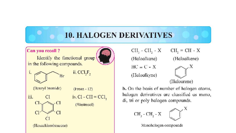 Halogen-derivatives-3 - 10. HALOGEN DERIVATIVES (Can you recall ...