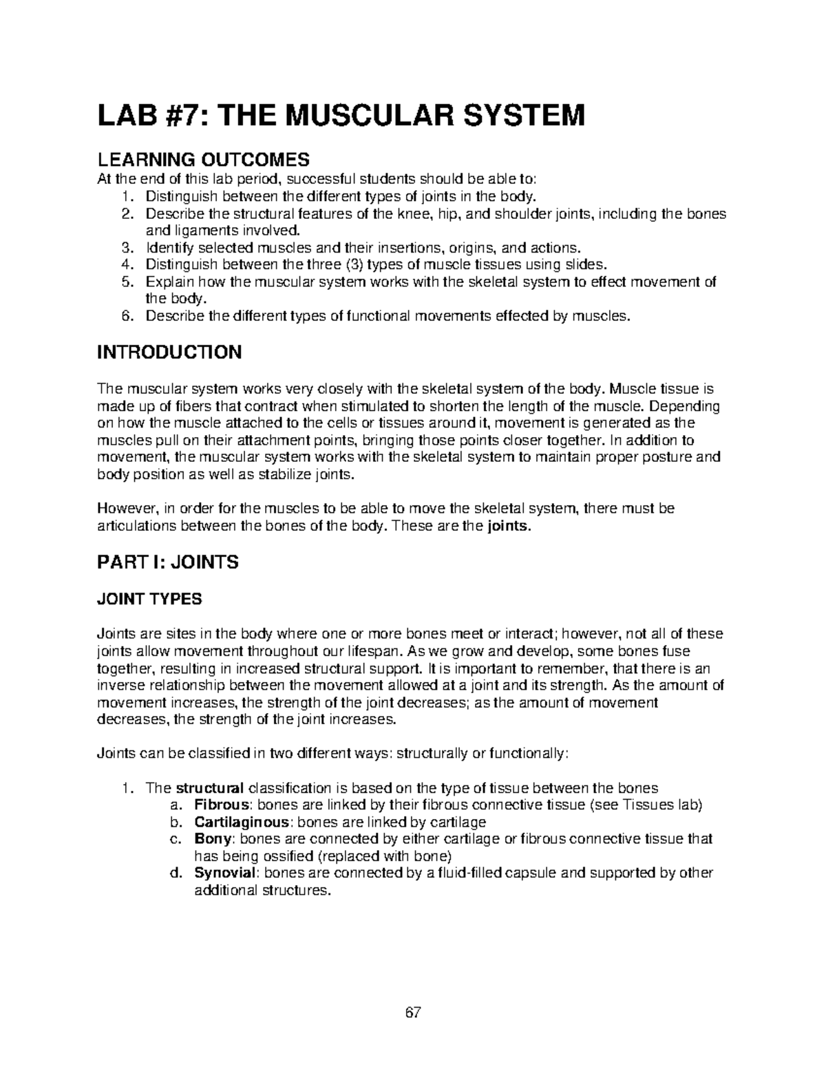 BIOL 131 Lab 7: The Muscular System Learning Outcomes - Studocu