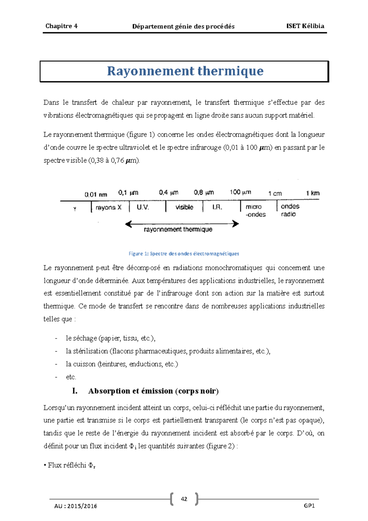 Chapitre 4 rayonnement thermique - 42 Rayonnement thermique Dans le ...