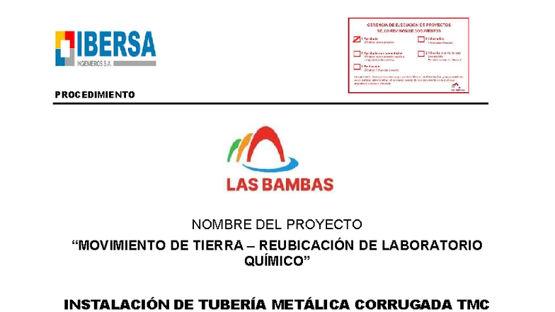 PROCEDIMIENTO INSTALACIÓN TUBERÍA METÁLICA CORRUGADA TMC DRENAJE ...
