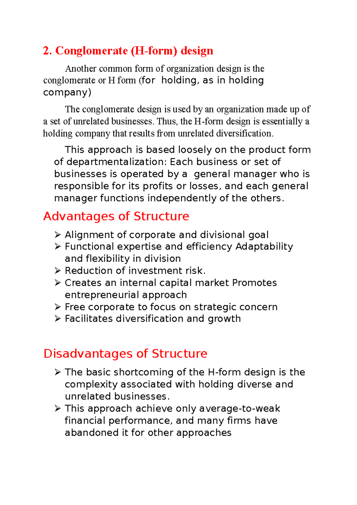 2 H form - ágdfgdfg - 2. Conglomerate (H-form) design Another common ...