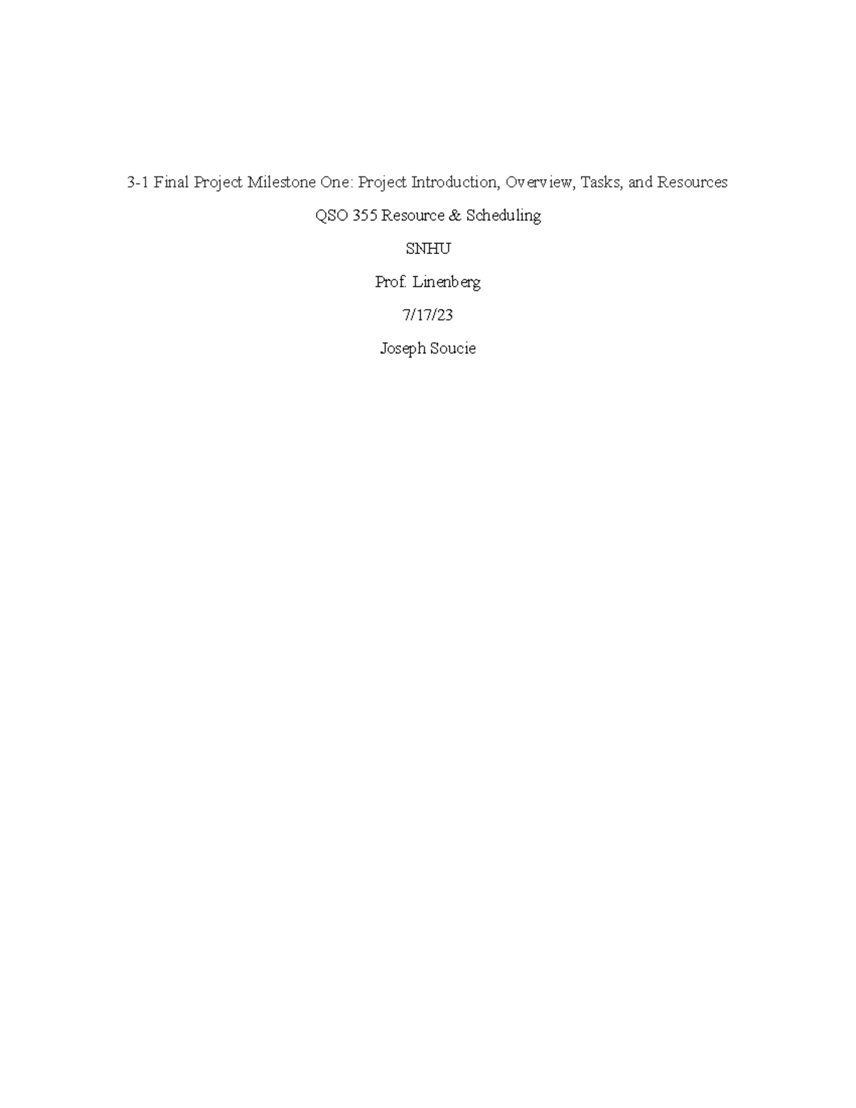 QSO 355 Final Project Milestone One: Overview and Resources Guide - Studocu