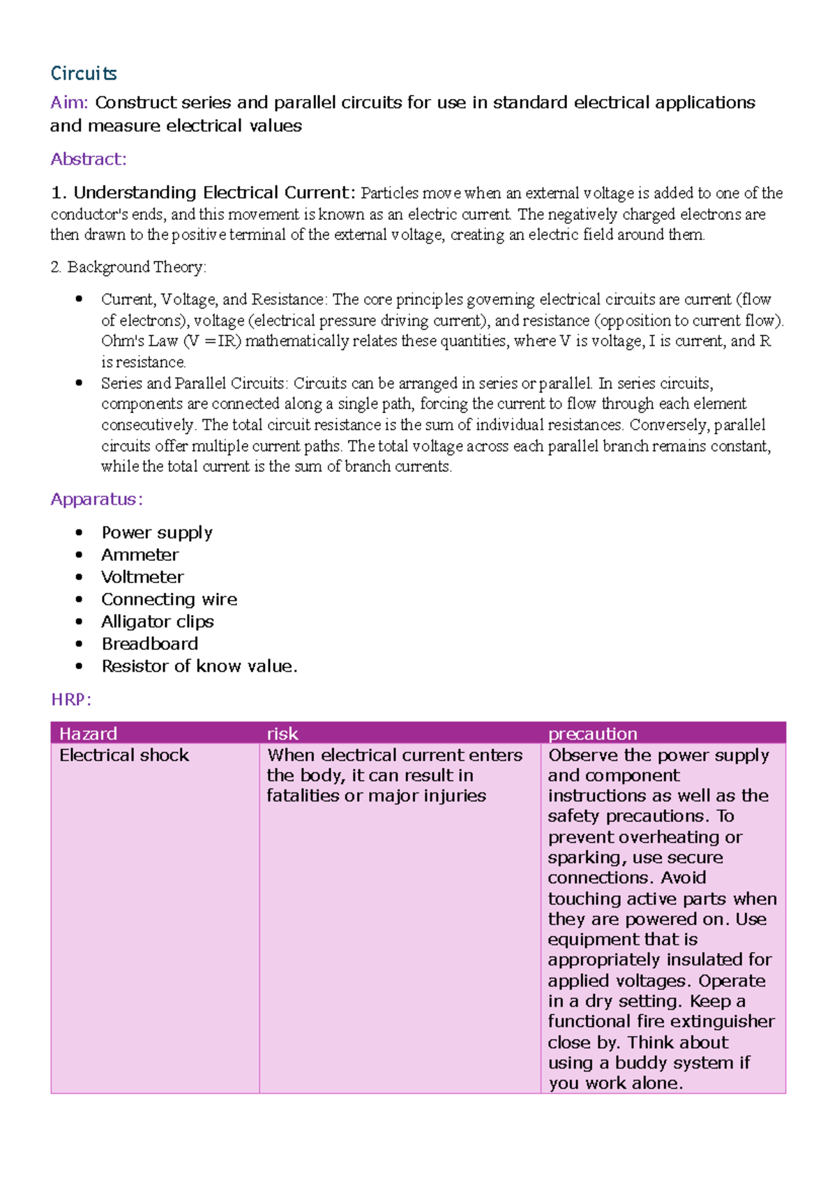 Unit15 - Circuits Aim: Construct series and parallel circuits for use ...
