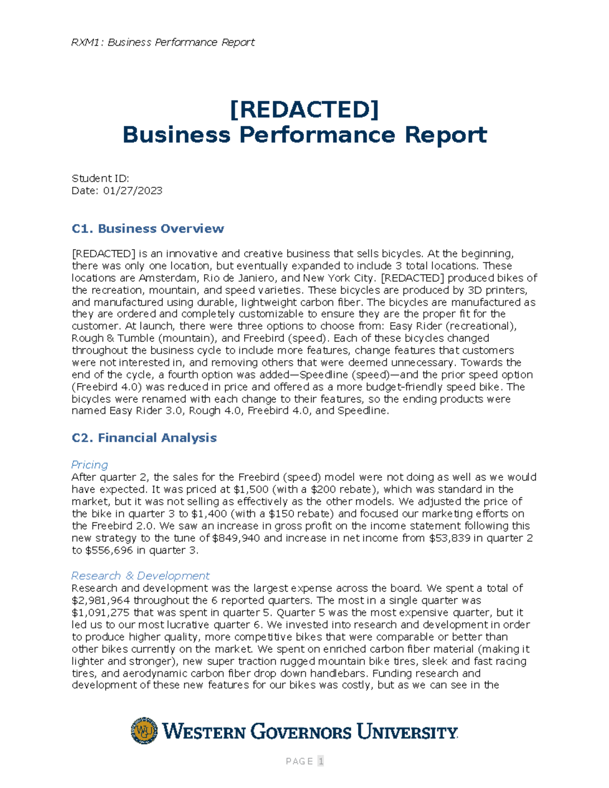 D361 Business Performance Report - Comprehensive Analysis & Insights ...