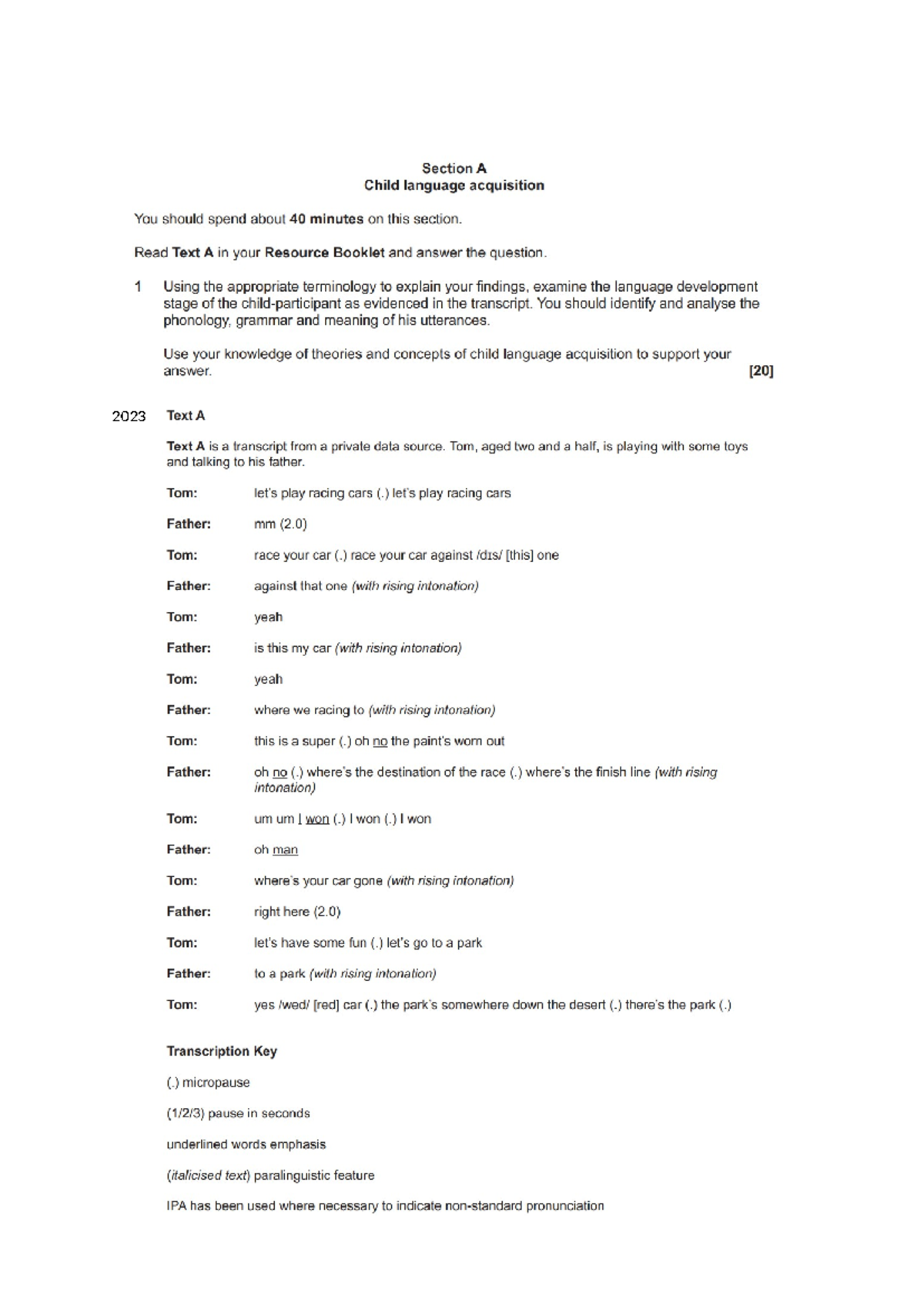 A Level English Language CLA Past Paper Questions & Analysis - Studocu