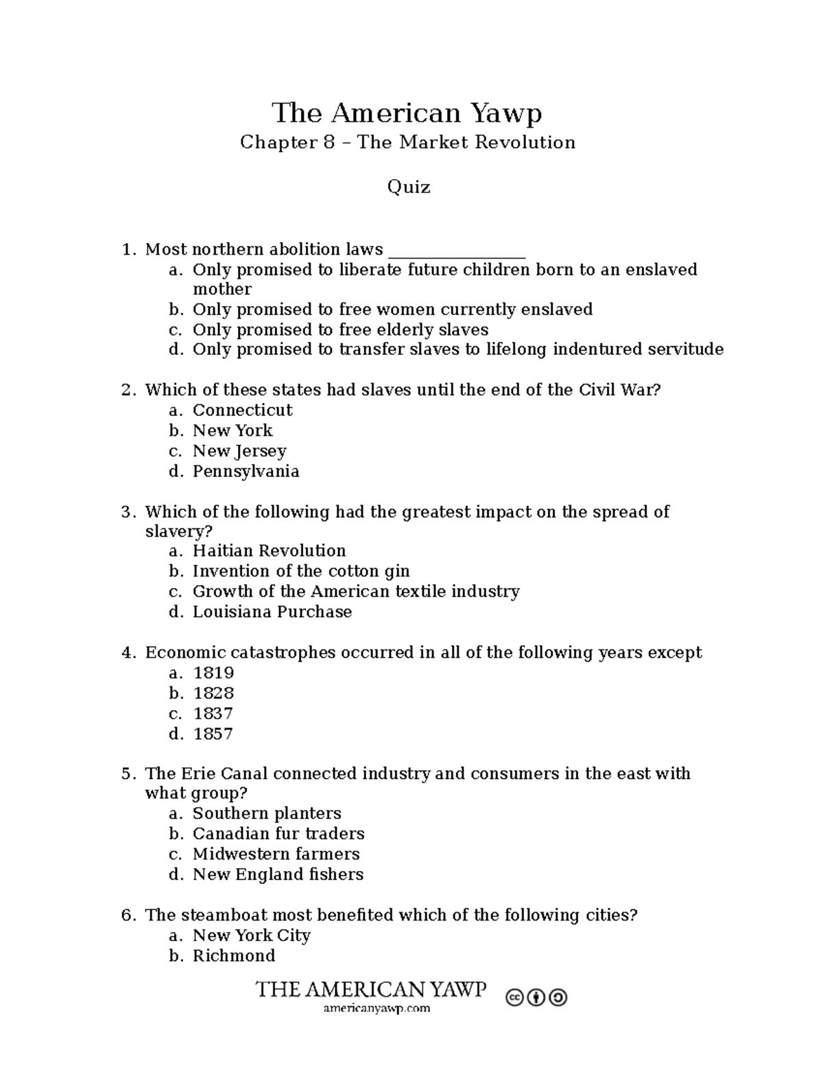 Ch-8 american yawp questions - The American Yawp Chapter 8 – The Market ...