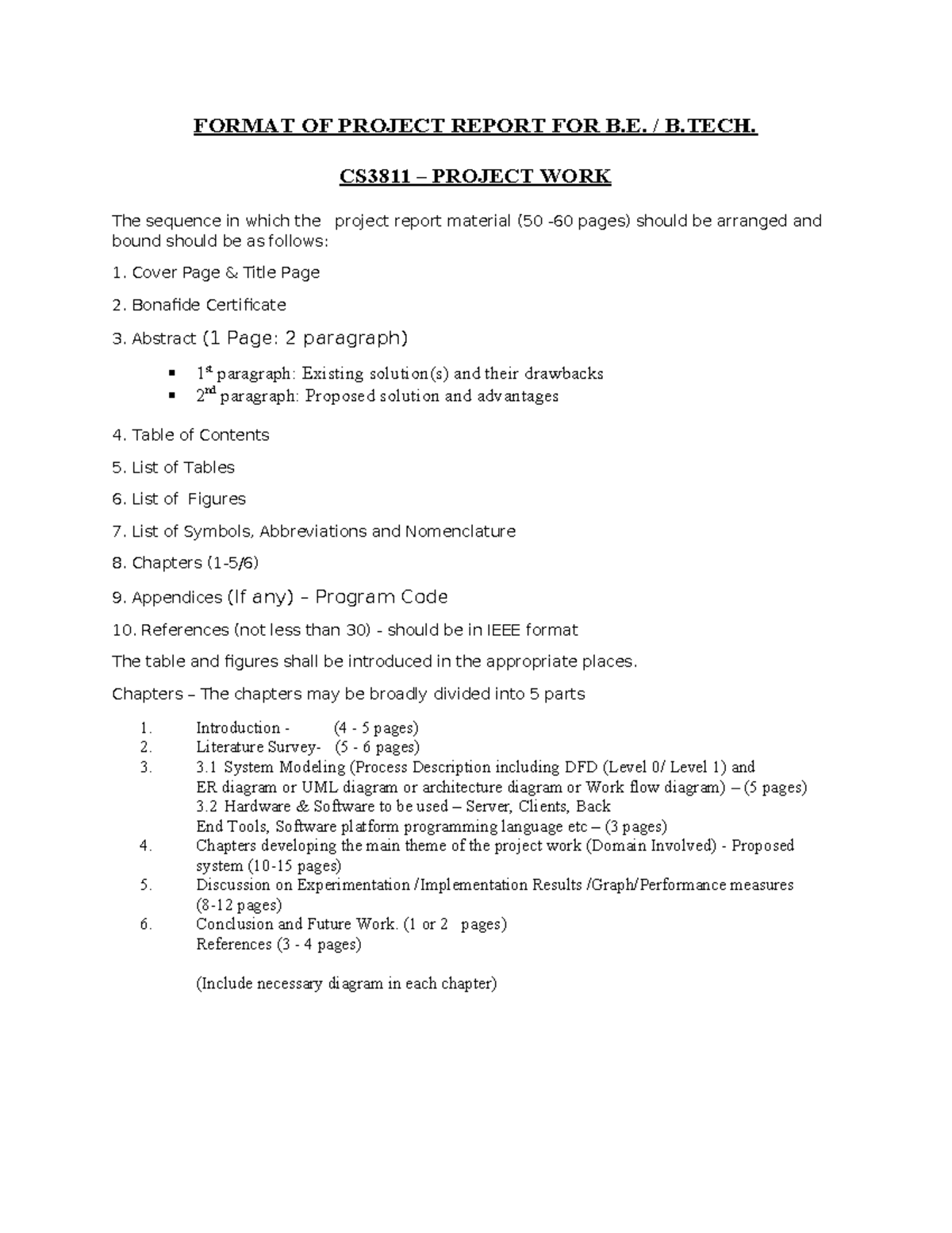 CS3811 Project Report Documentation Guidelines and Structure - Studocu