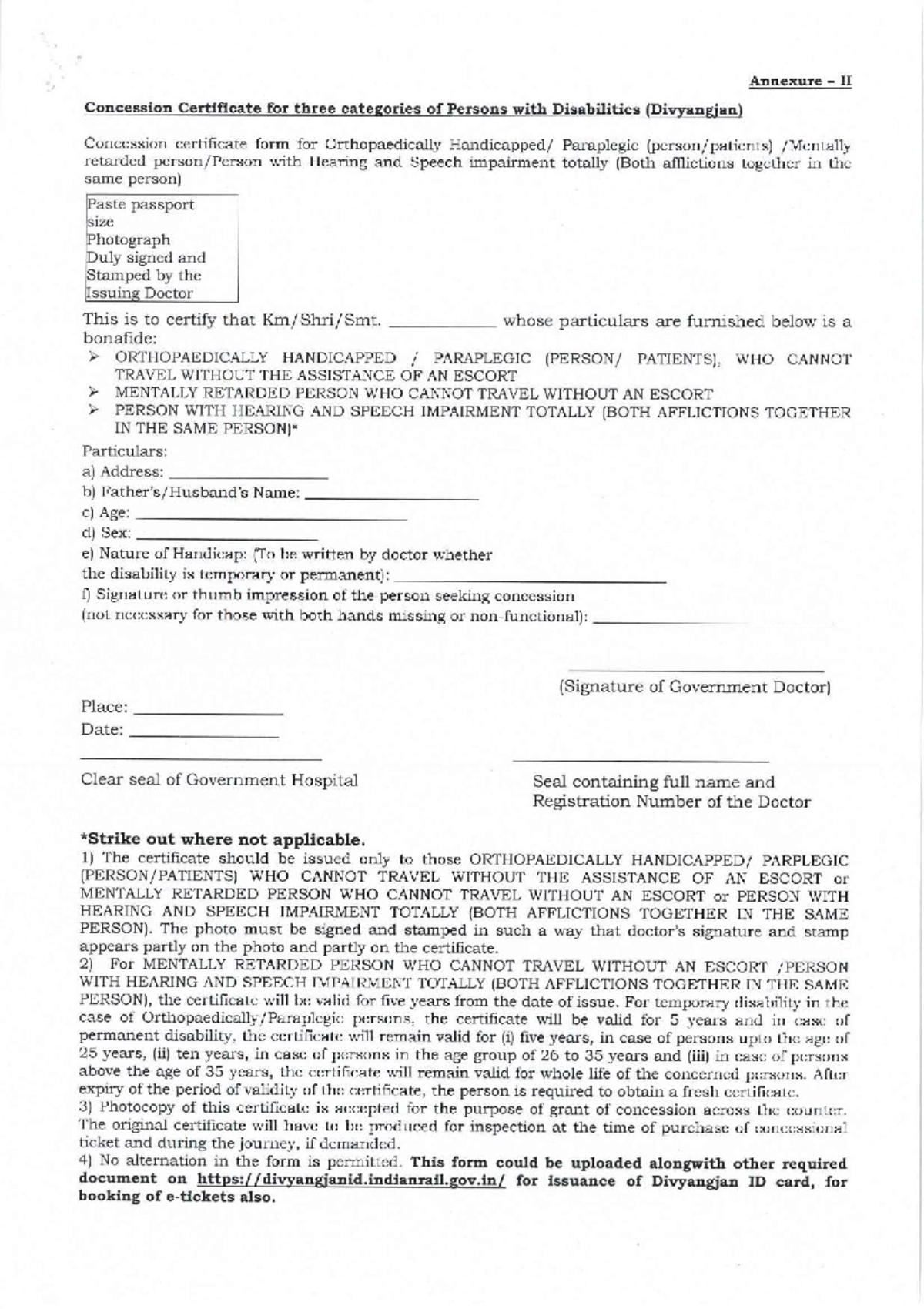 HN-DF-ML-Form-25 - Concession Certificate for Persons with Disabilities ...