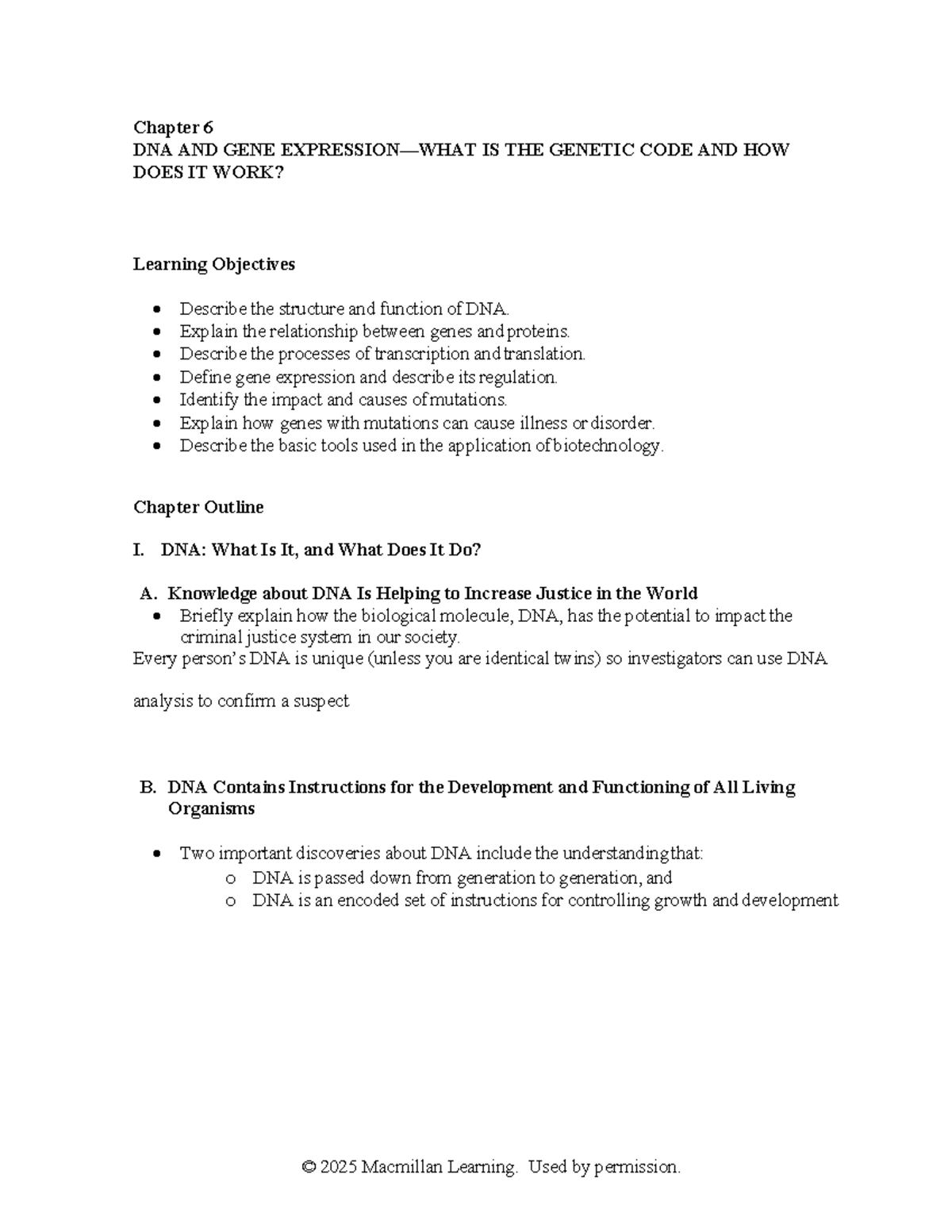 Biology 101: Chapter 6 - DNA Structure, Gene Expression & Translation ...